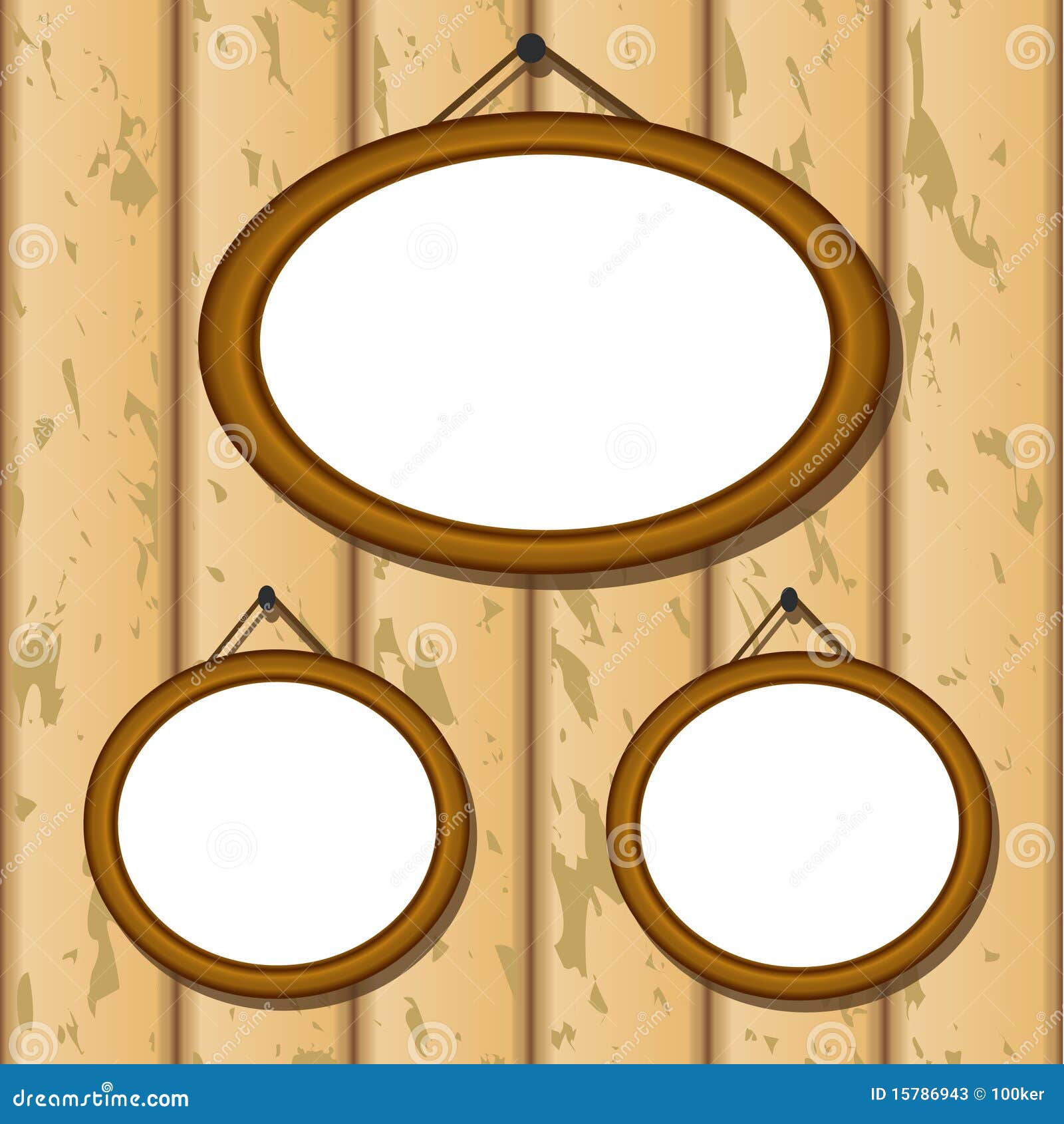 Three oval frames stock vector. Illustration of indoors - 15786943