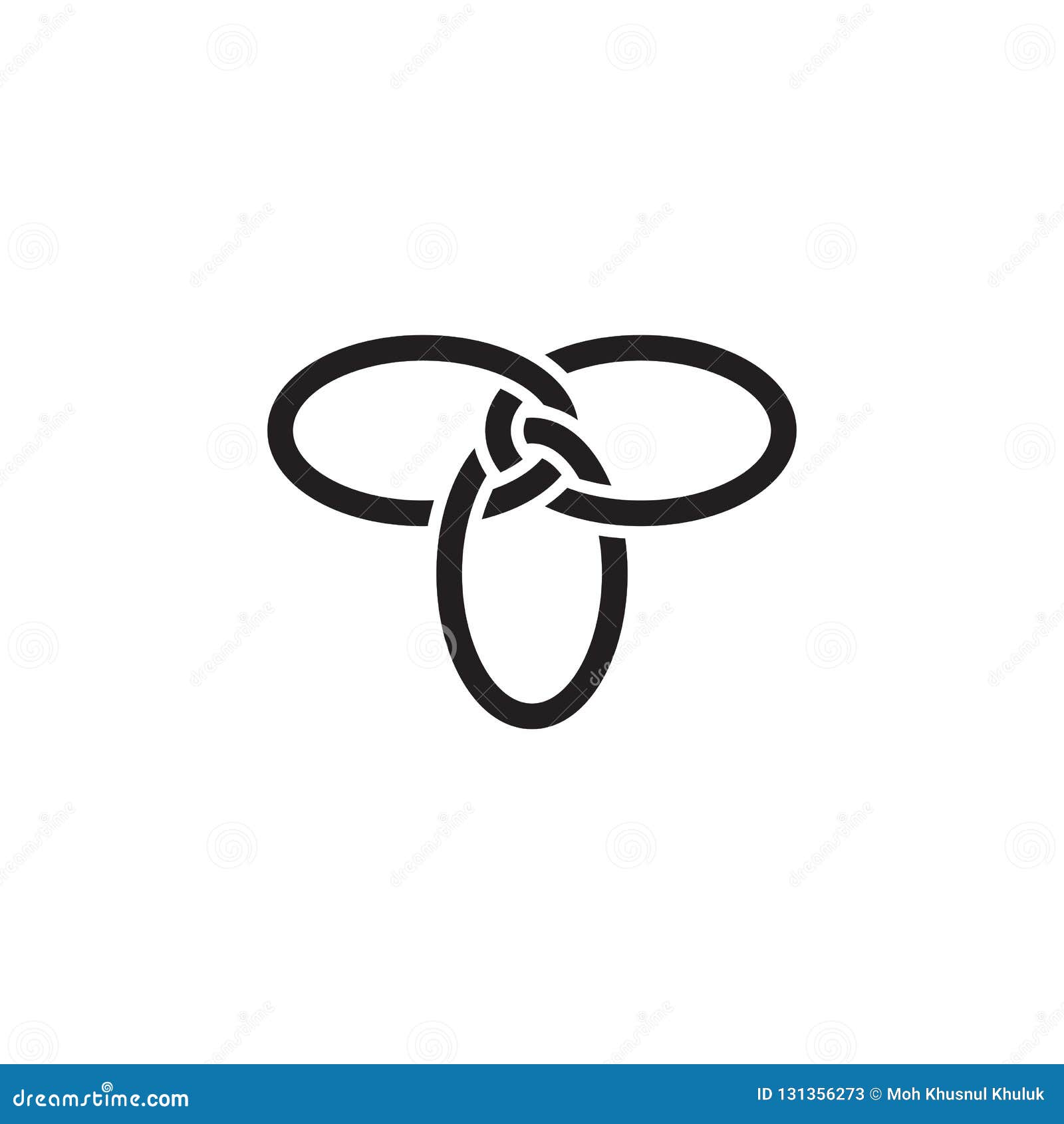 Three Oval Logo Vector Black Color Stock Vector - Illustration of black ...