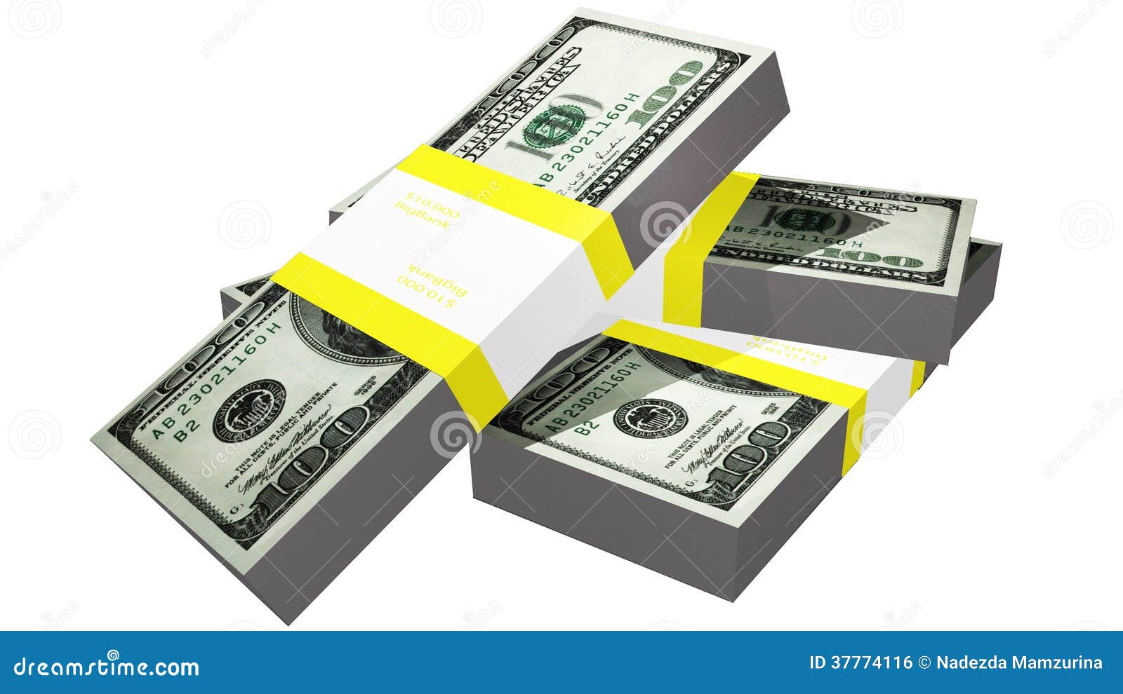 Three Packs of Dollar Bills Stock Illustration - Illustration of ...