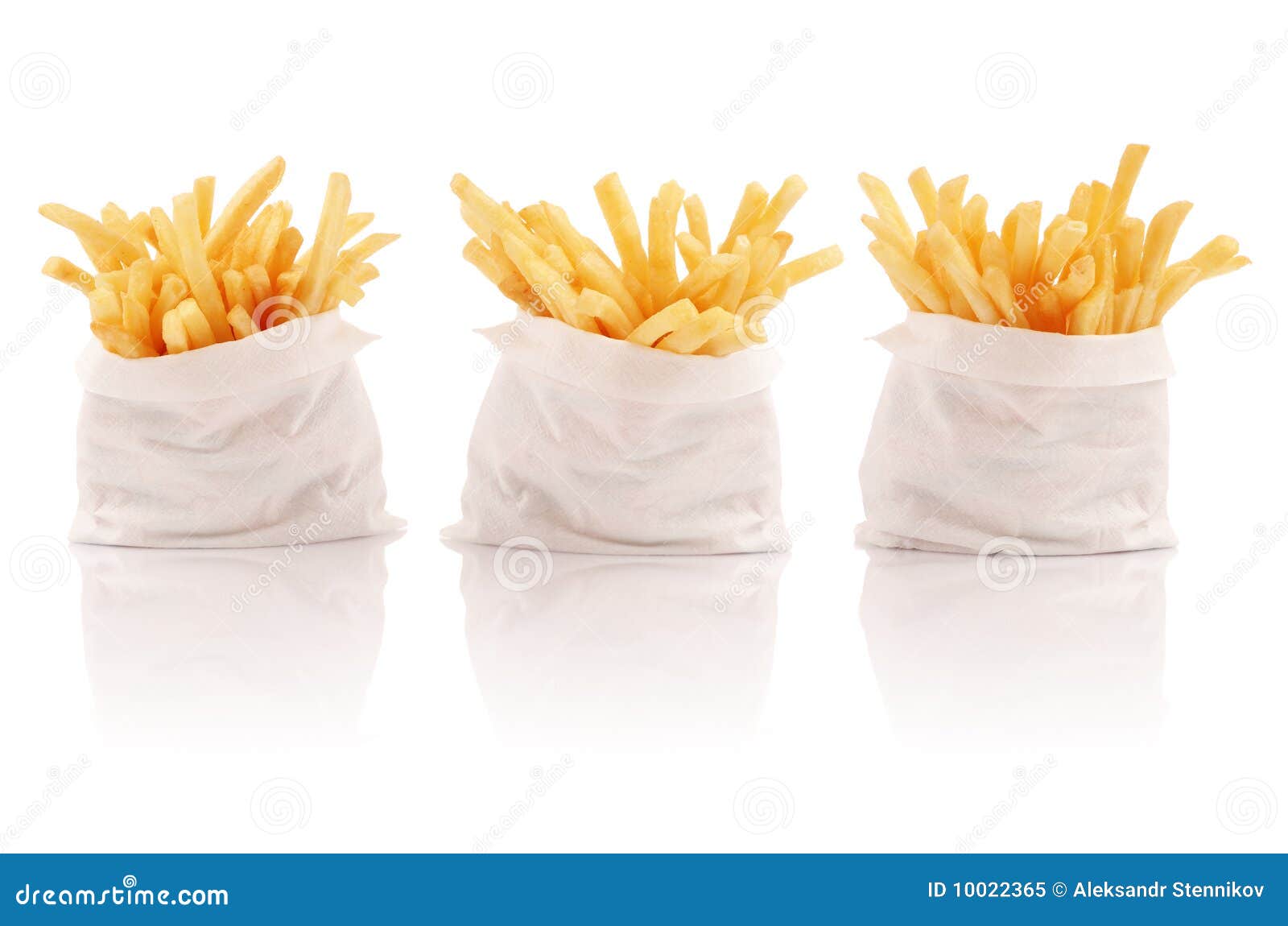 Three Packs of French Fries Stock Image - Image of fries, food: 10022365