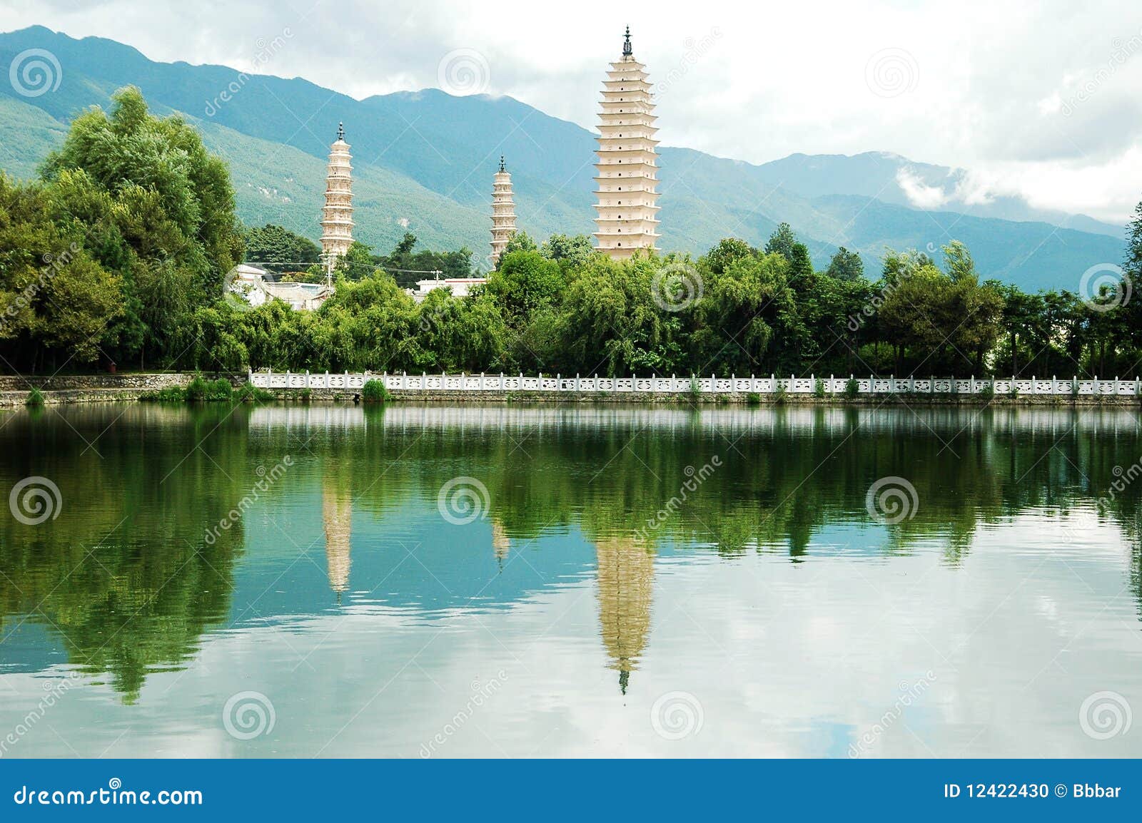 Three Pagodas in dali stock photo. Image of china, blue - 12422430