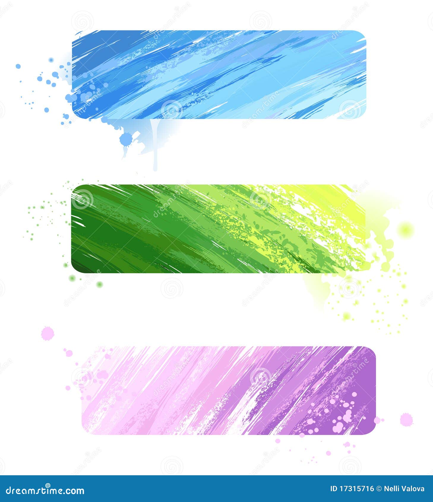 Three painted banner stock vector. Illustration of drawing - 17315716
