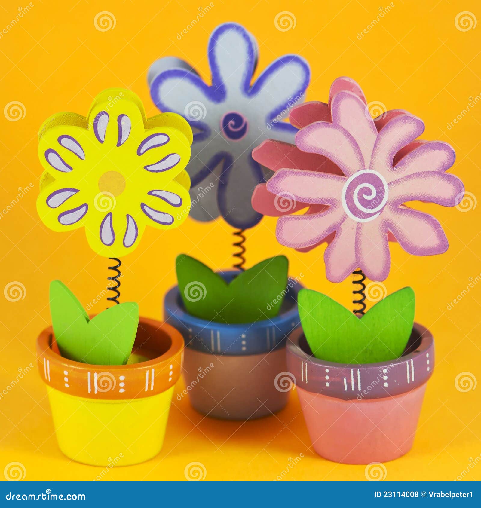 Three painted flowers stock photo. Image of floral, creativity - 23114008