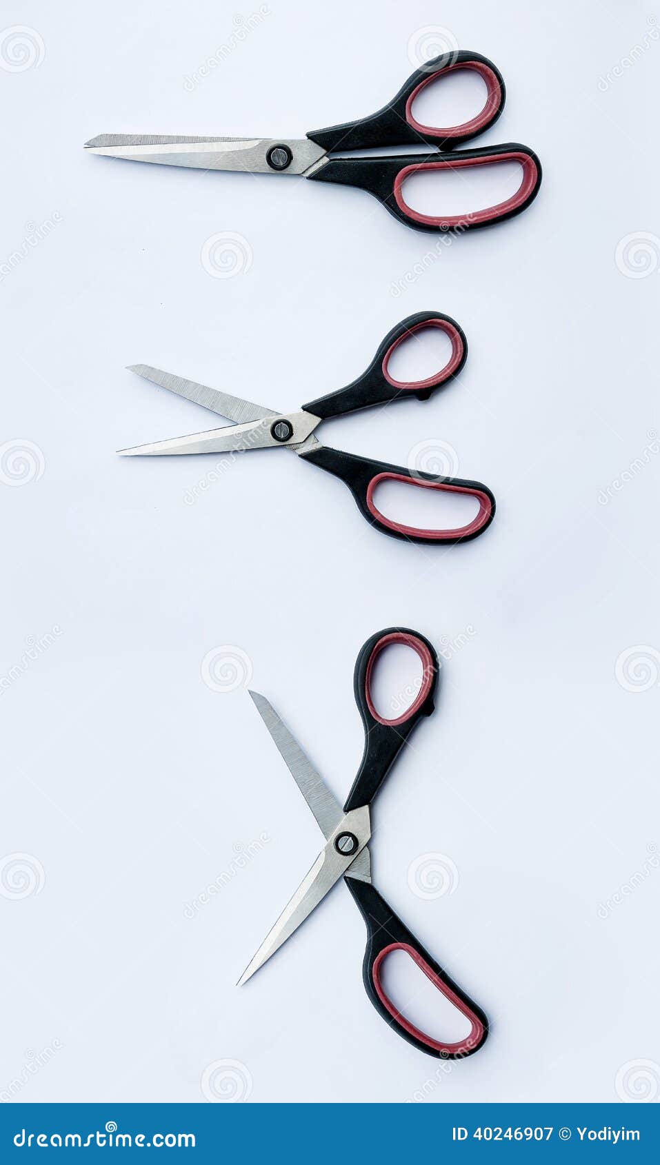 Three Pair of Scissors Ready To Cut Stock Image - Image of scissor ...