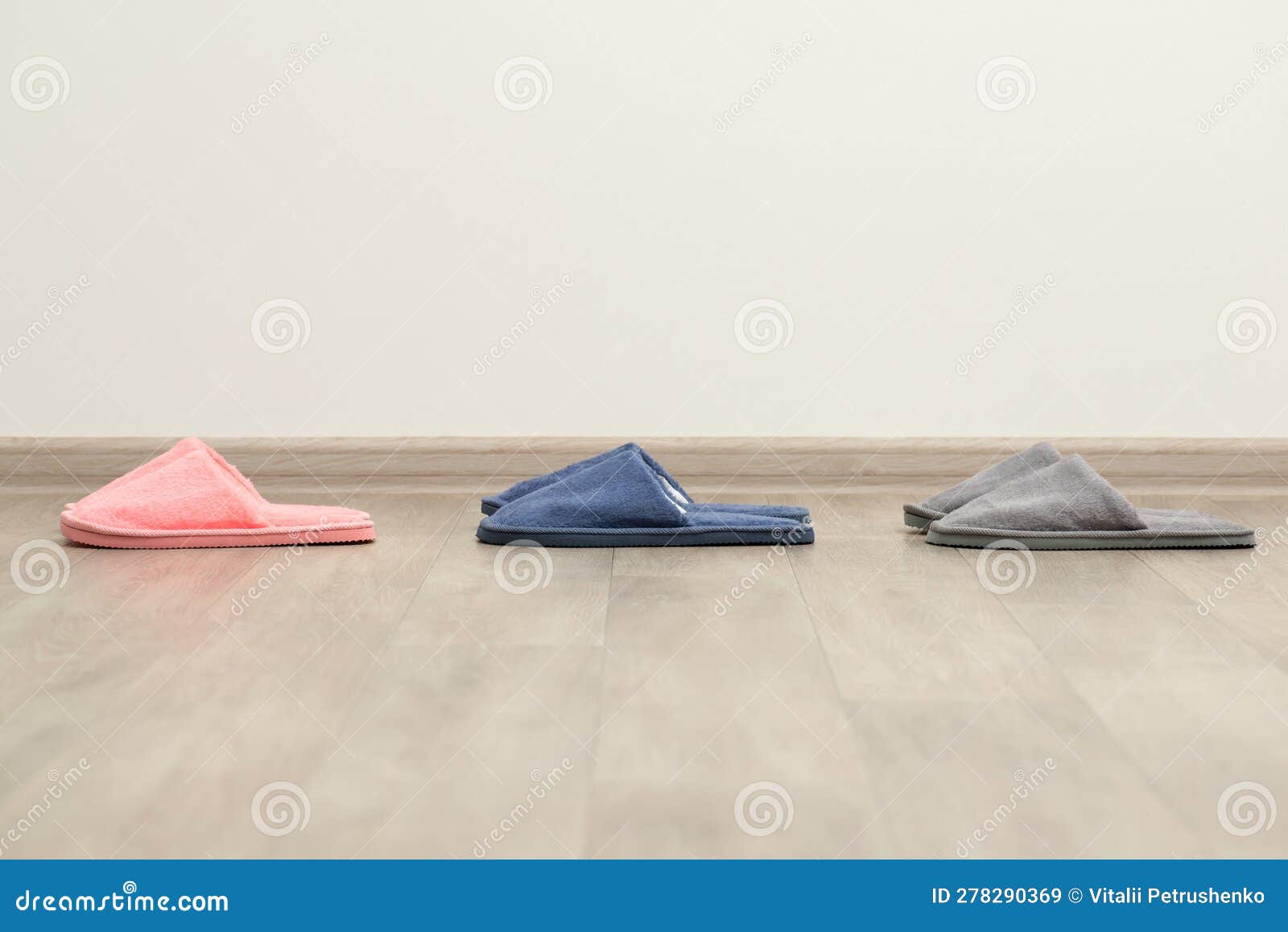 Three Pair of Slippers in a Row Stock Image - Image of cold, comfort ...