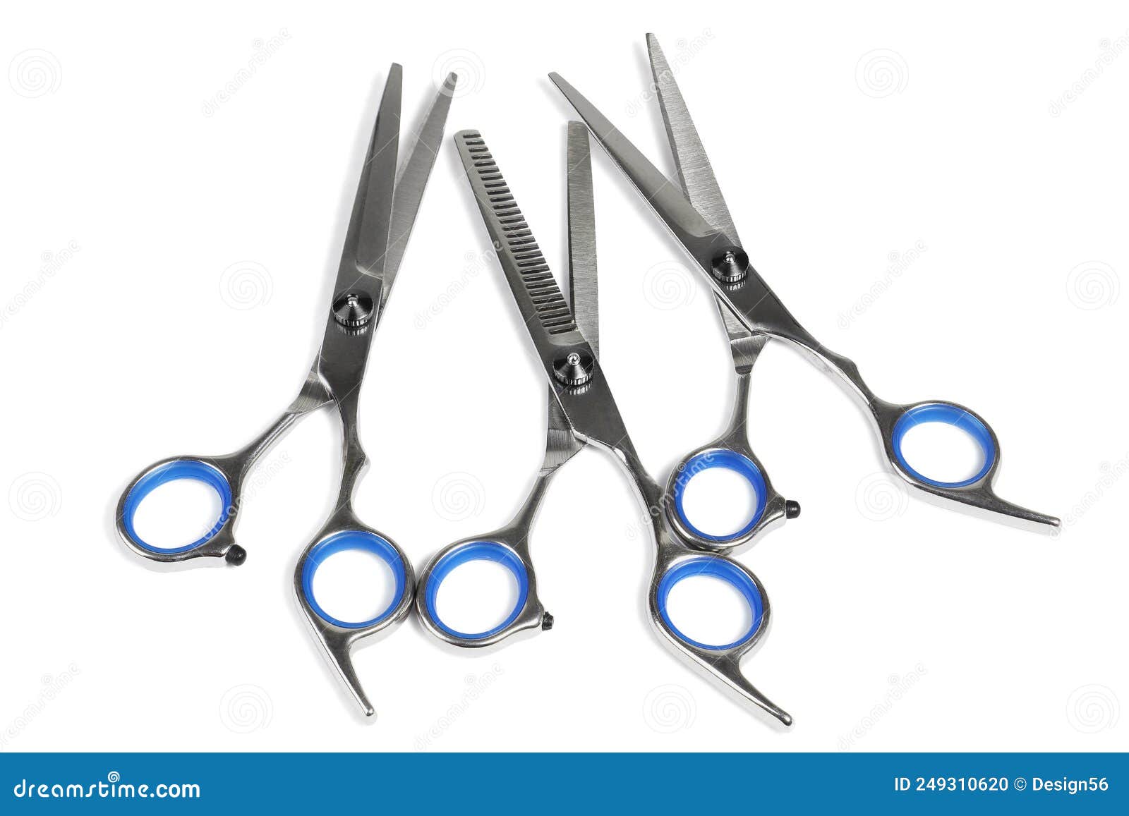 Three Pairs of Barber Scissors Stock Photo - Image of barber, cutter ...