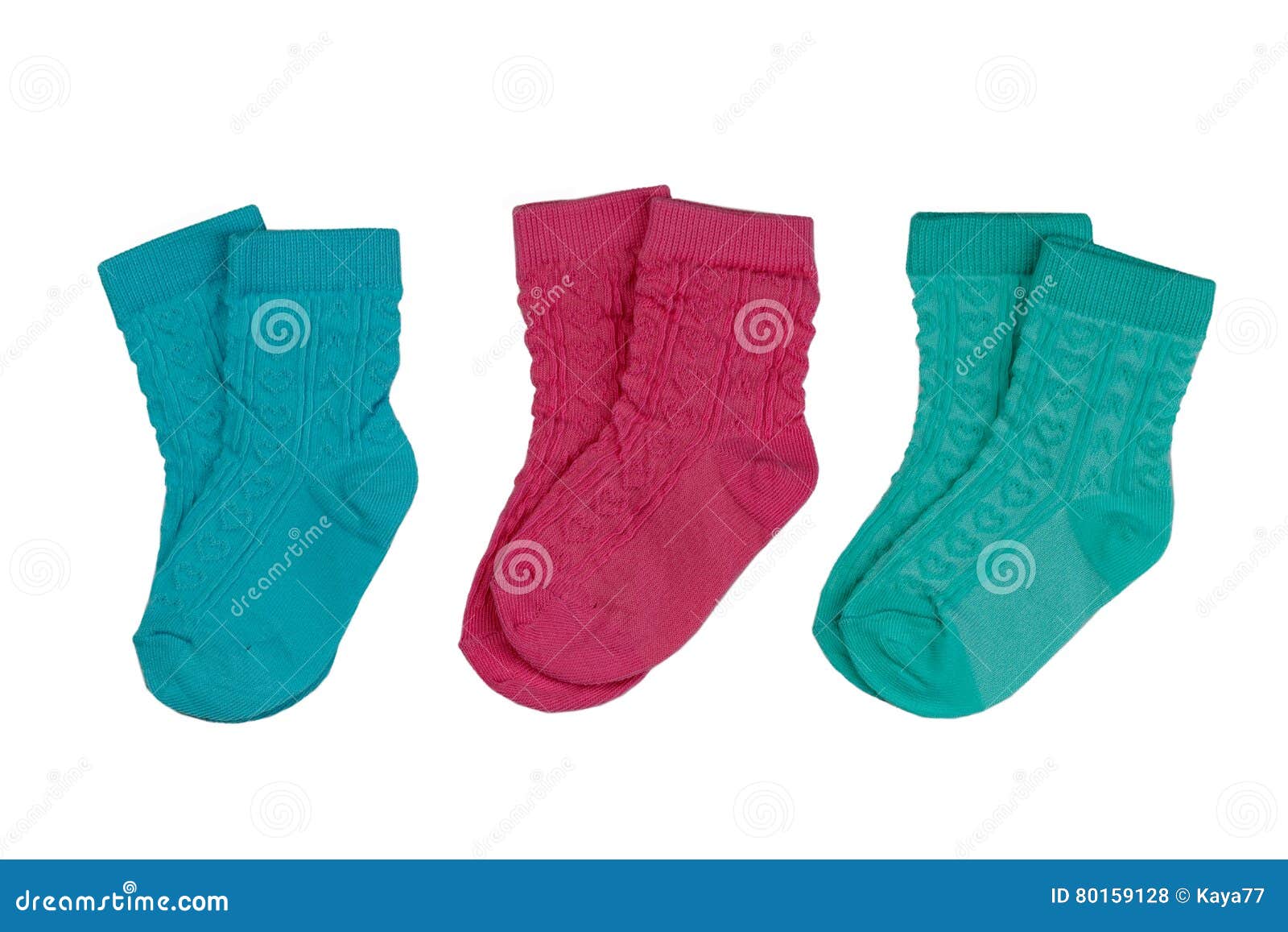 Three Pairs of Colored Children`s Socks Stock Photo - Image of apparel ...