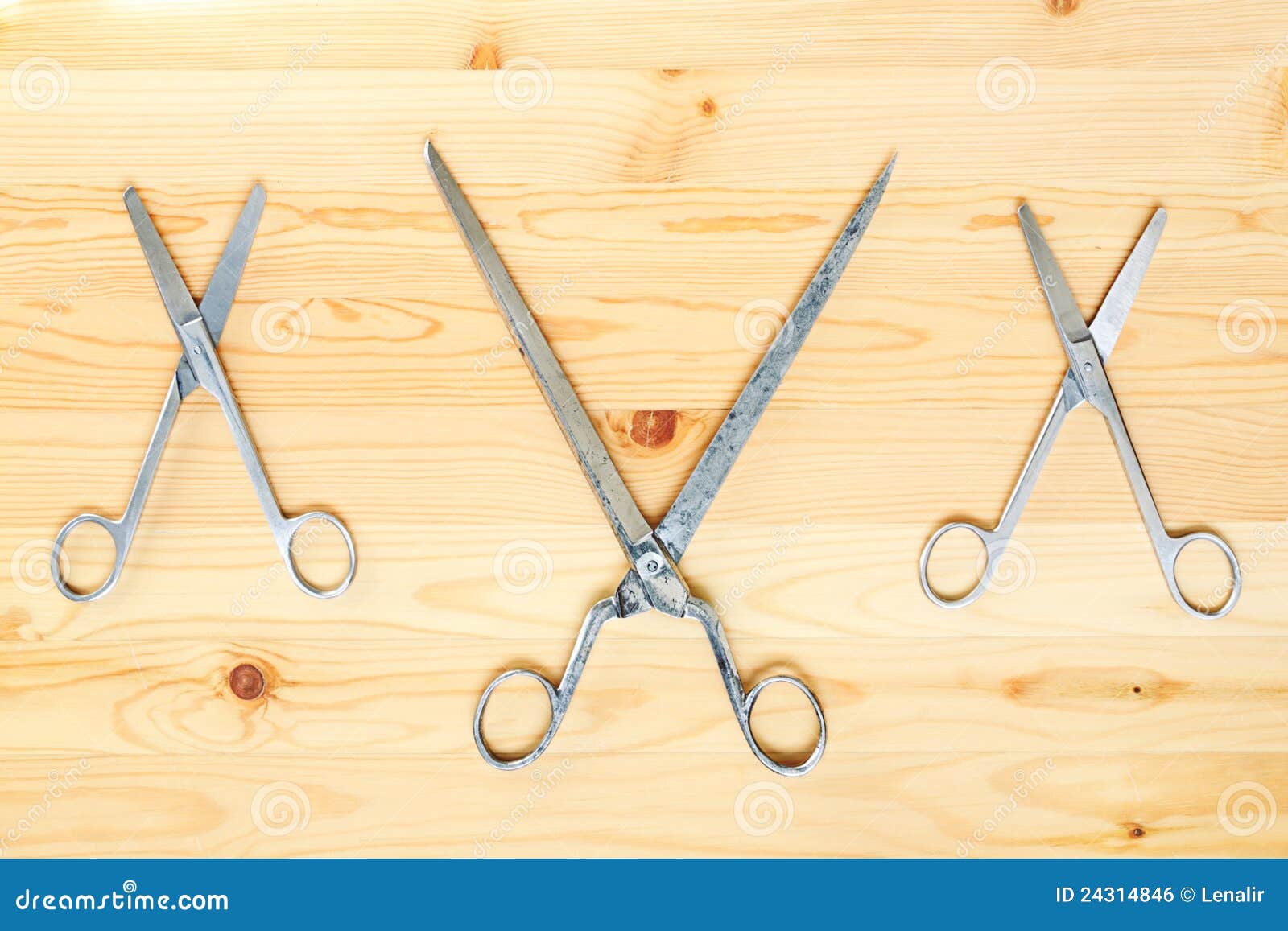 Three Pairs of Scissors in the Form XXX Stock Photo - Image of three ...
