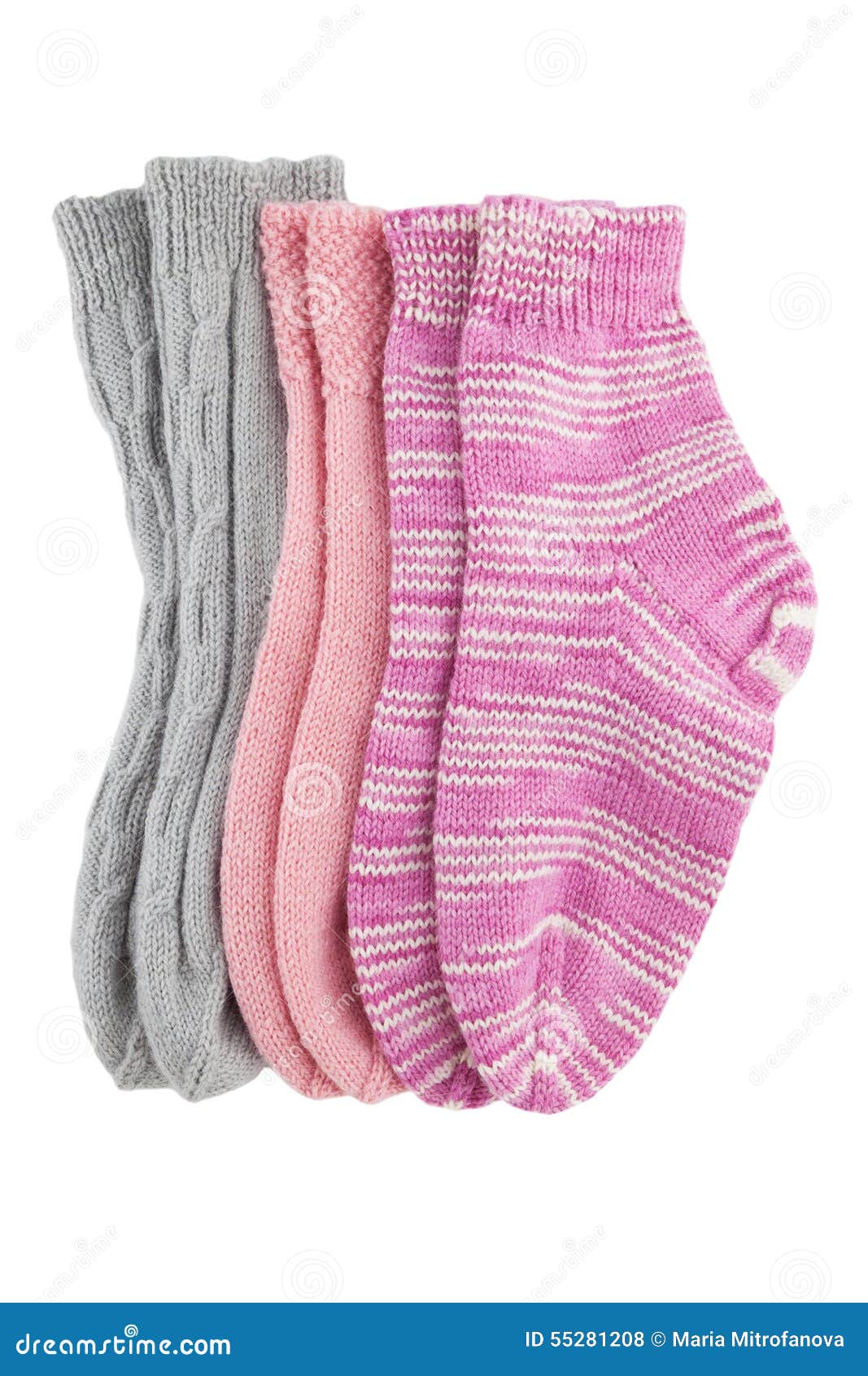 Three Pairs Wool Socks Isolated Stock Photo - Image of handwork ...