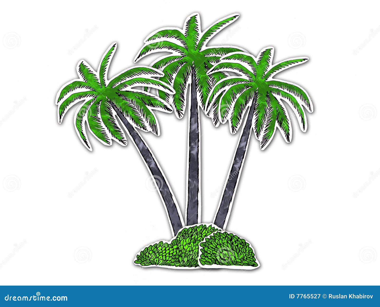 Three palm stock illustration. Illustration of tropical - 7765527