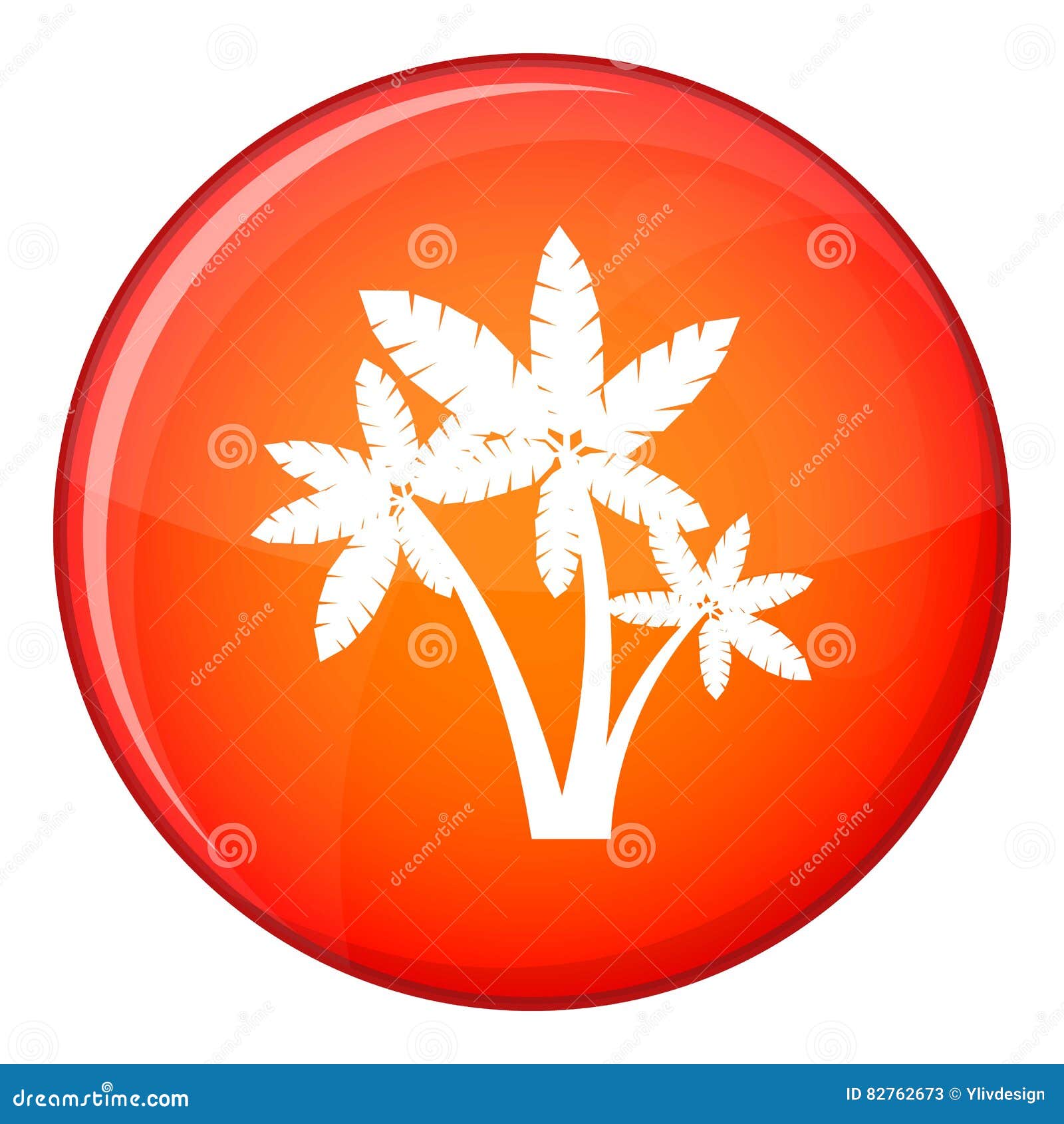 Three Palm Trees Icon, Flat Style Stock Vector - Illustration of beach ...