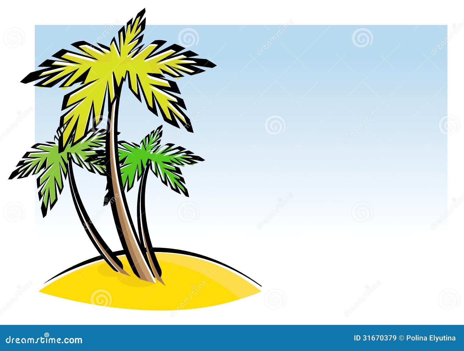 Three Palm Trees. Vector Illustration | CartoonDealer.com #19804600