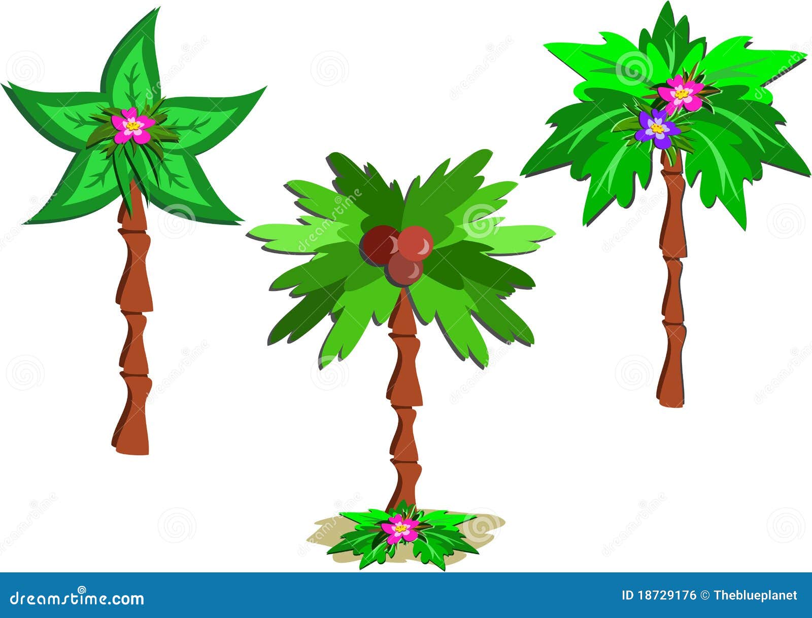 Three Palms stock vector. Illustration of clip, fronds - 18729176