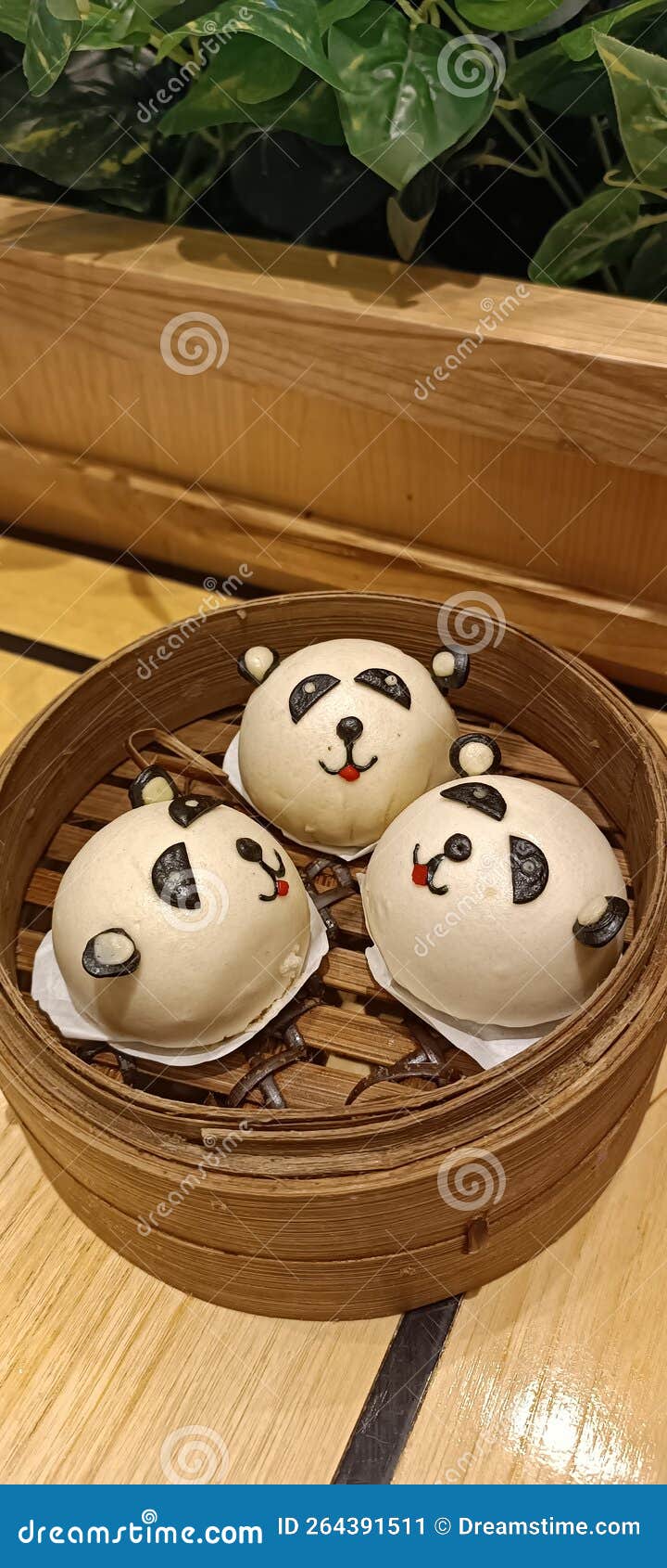 Three pandas dimsum yummy stock image. Image of yummy - 264391511