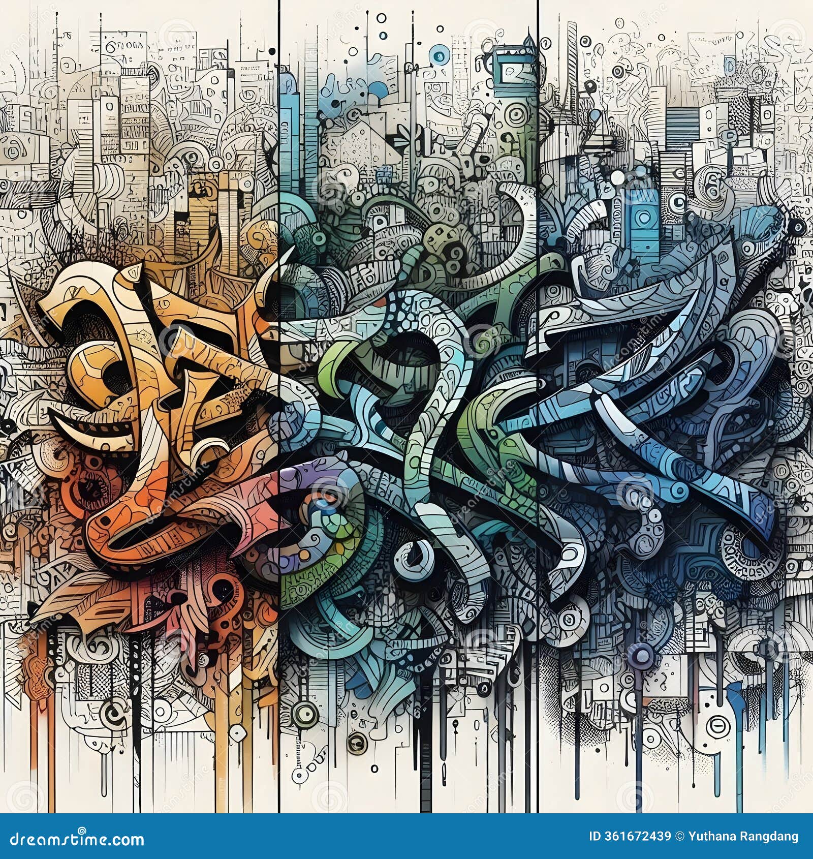 Dynamic Abstract Composition Stock Illustration - Illustration of ...