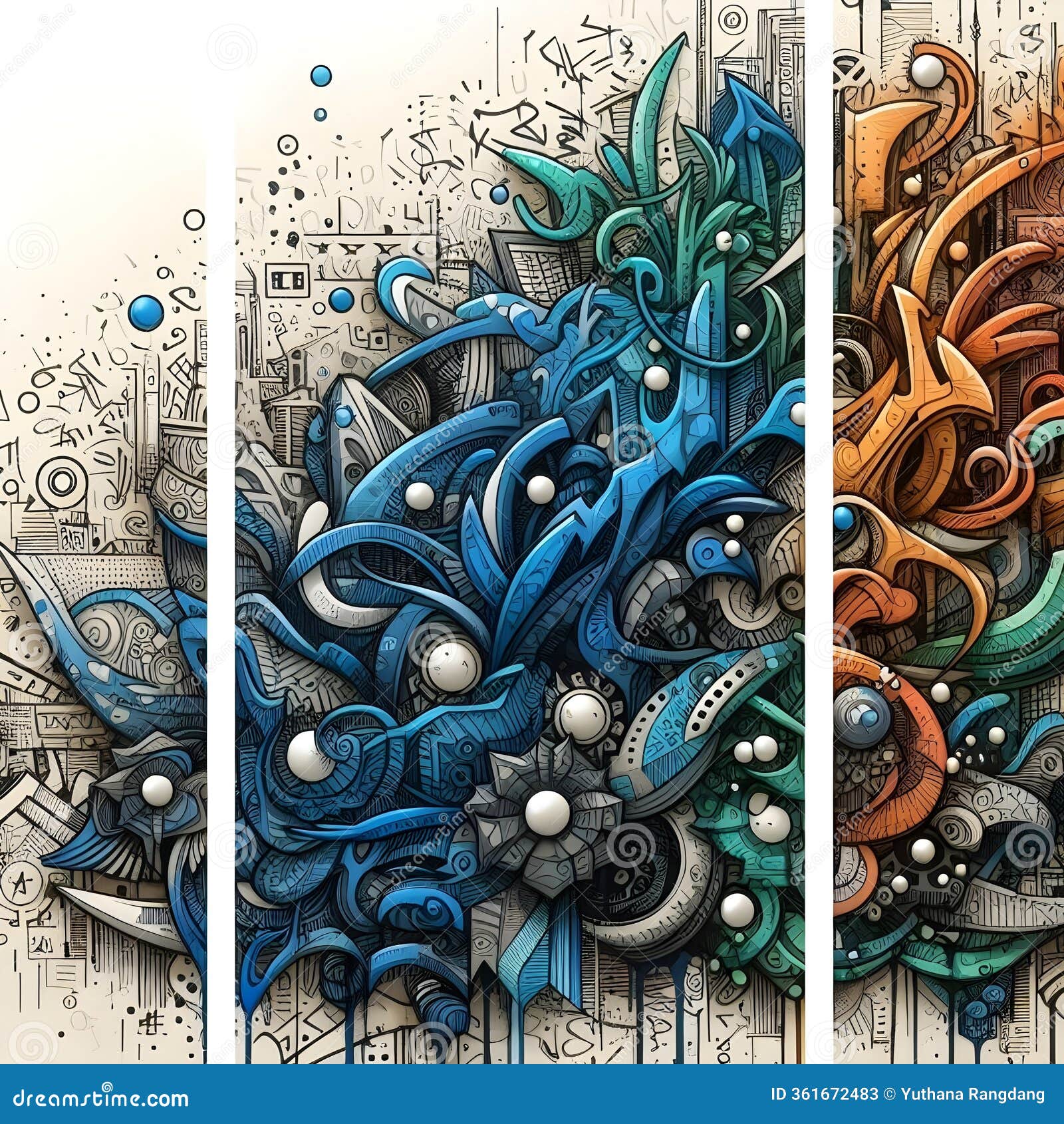 Dynamic Abstract Composition Stock Illustration - Illustration of ...