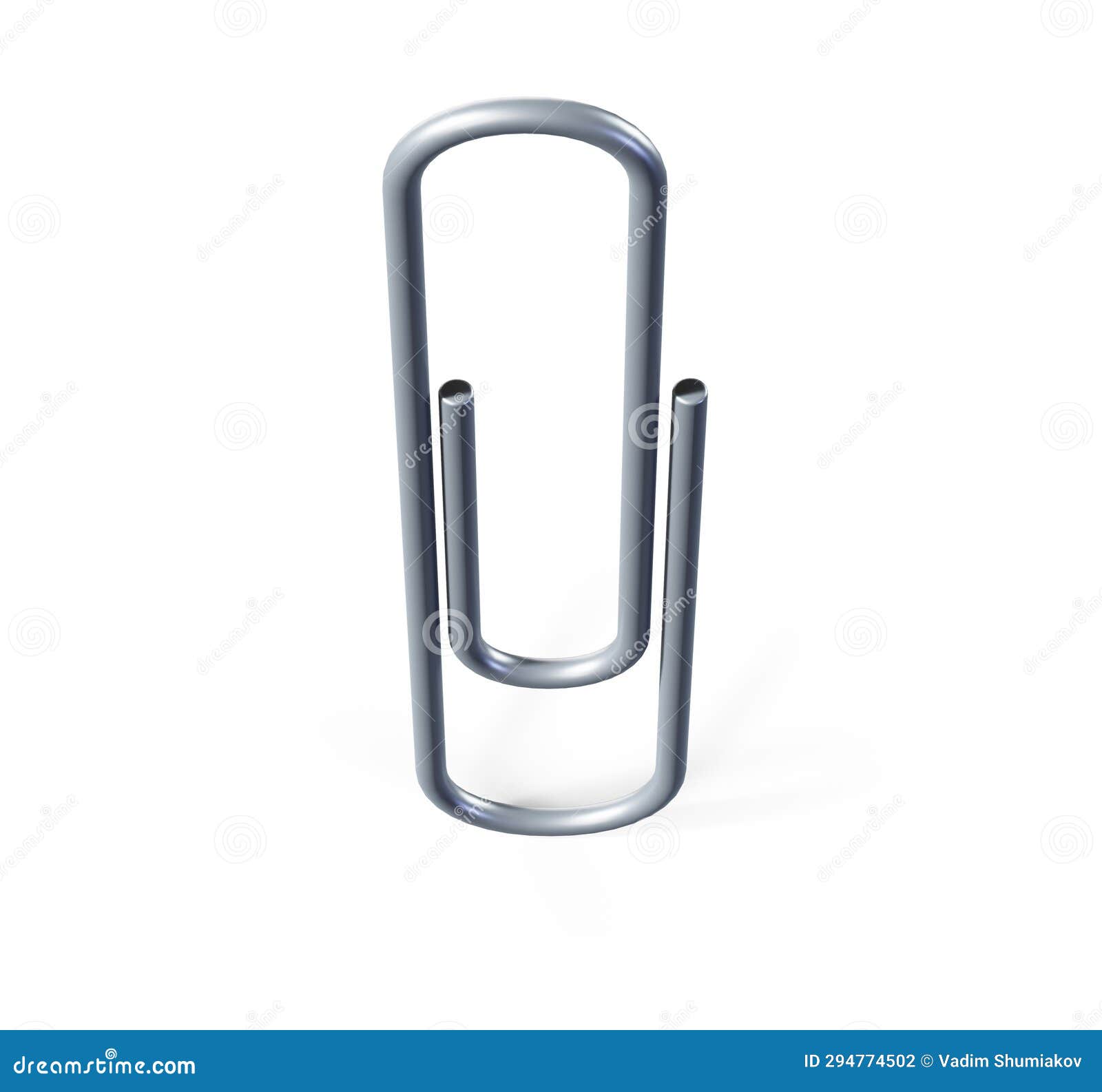 Three Paper Clips 3d Render on White Background Stock Illustration ...