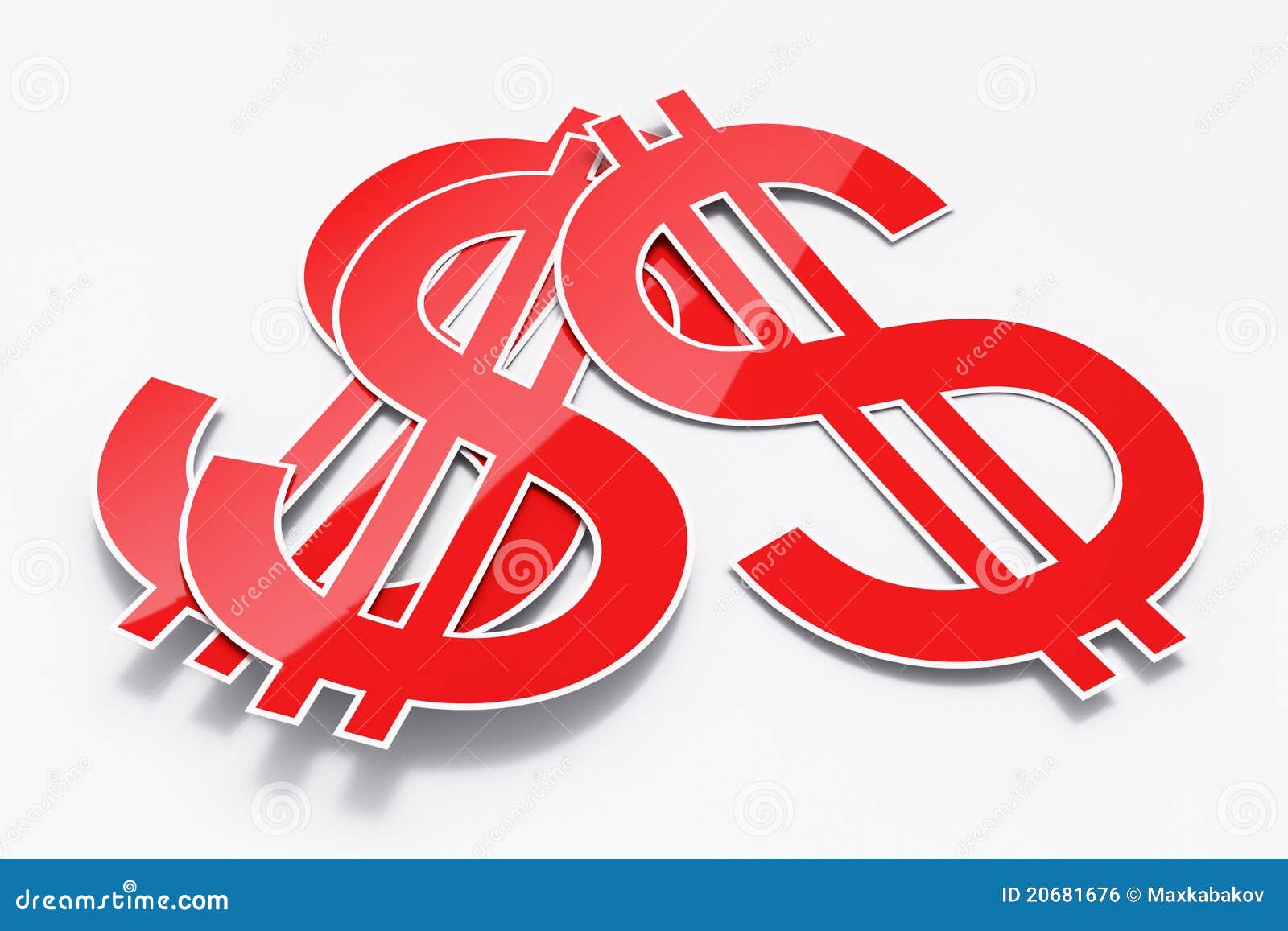 Three paper dollar signs stock illustration. Illustration of cost ...