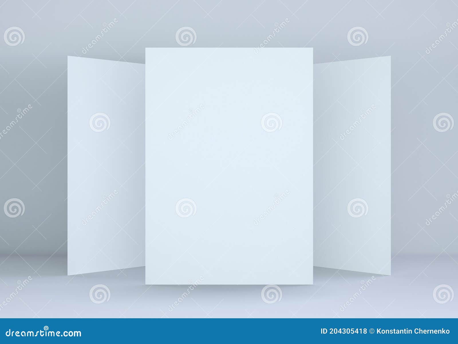 Three A4 Paper Sheet Mockup. Stock Illustration - Illustration of ...