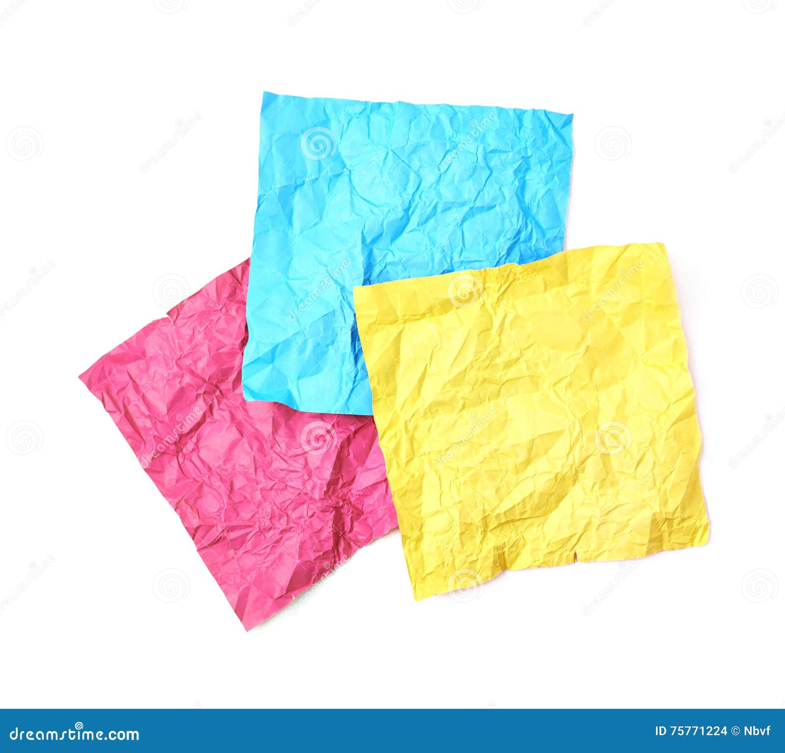 Three Paper Sheets Isolated Stock Photo - Image of color, colorful ...