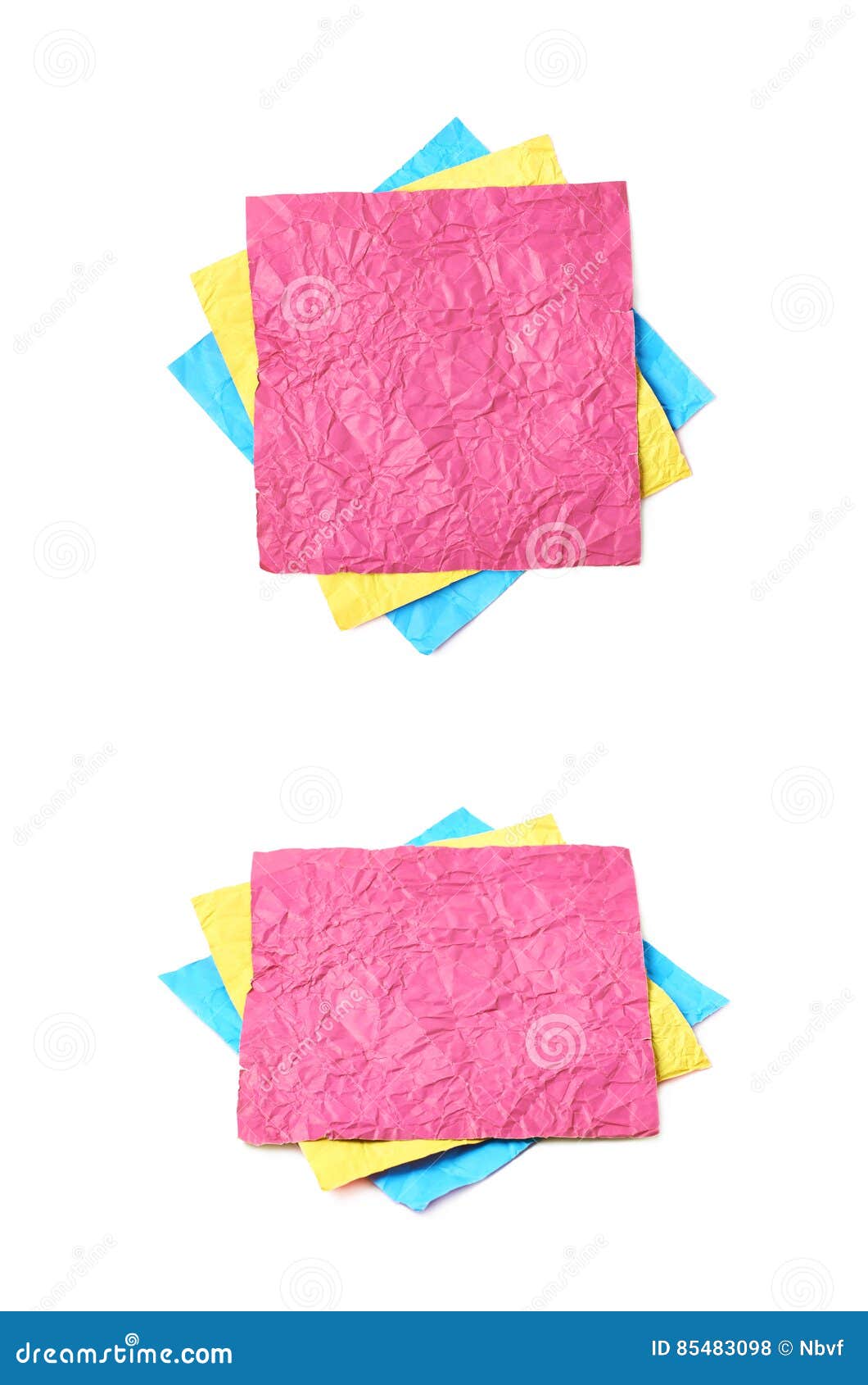 Three Paper Sheets Isolated Stock Photo - Image of cmyk, document: 85483098