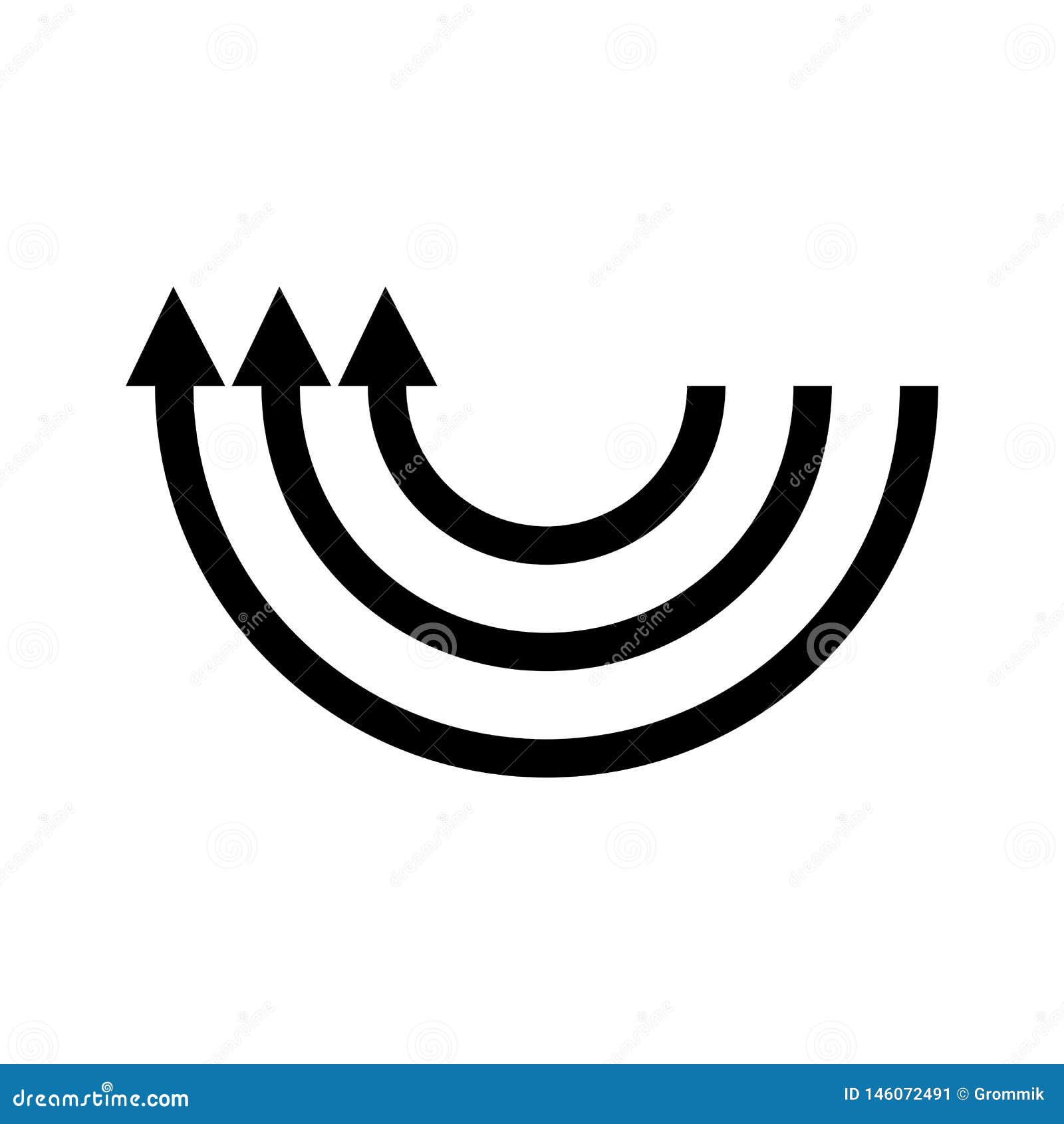 Three Parallel Arrows, Simple Flat Design Stock Vector - Illustration ...