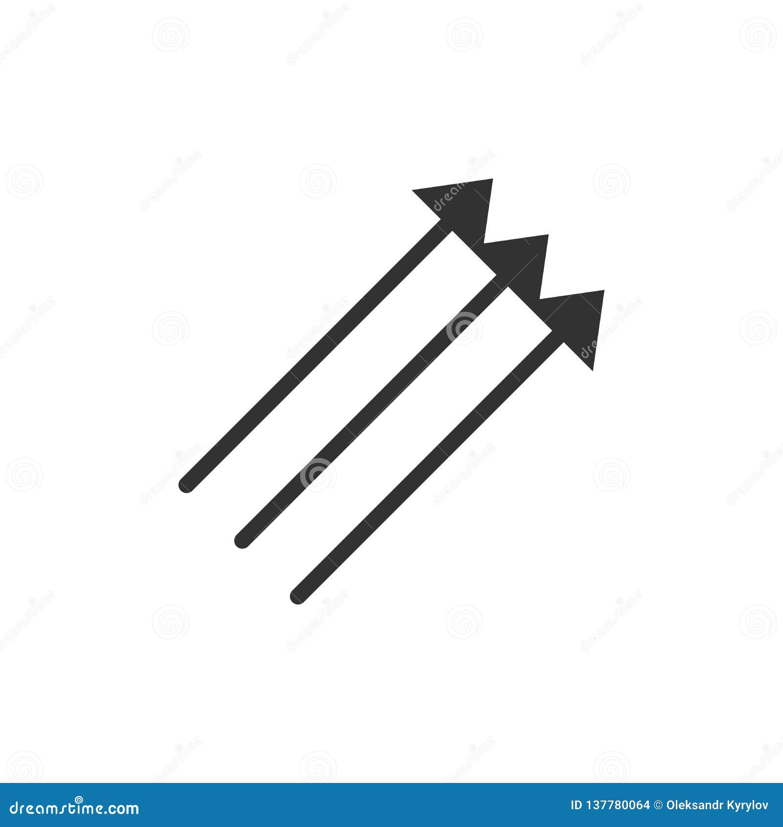 Three Parallel Vertical Arrows in Black Color Pointing Up 45 Degrees ...