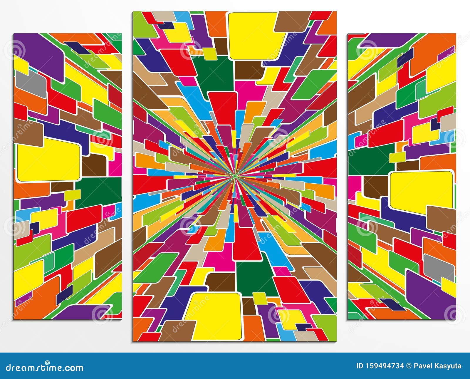 Three-part Panel with an Abstract Pattern. Vector Illustration. Stock ...