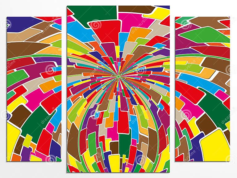Three-part Panel with an Abstract Pattern. Vector Illustration. Stock ...