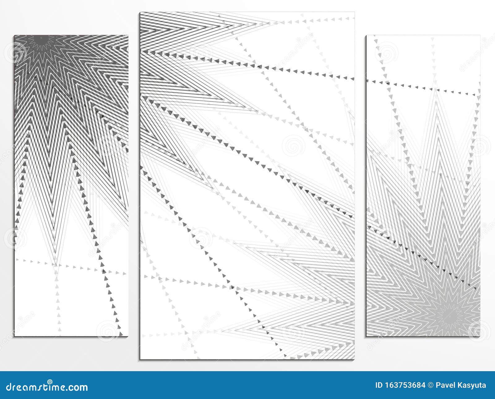 Three-part Panel with an Abstract Pattern. Vector Illustration. Stock ...
