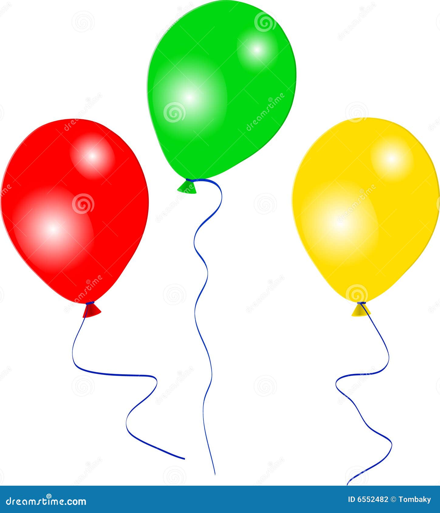 Three party balloons stock vector. Illustration of colourful - 6552482