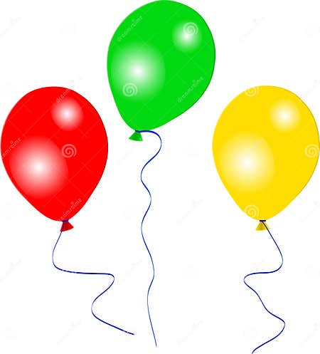 Three party balloons stock vector. Illustration of colourful - 6552482