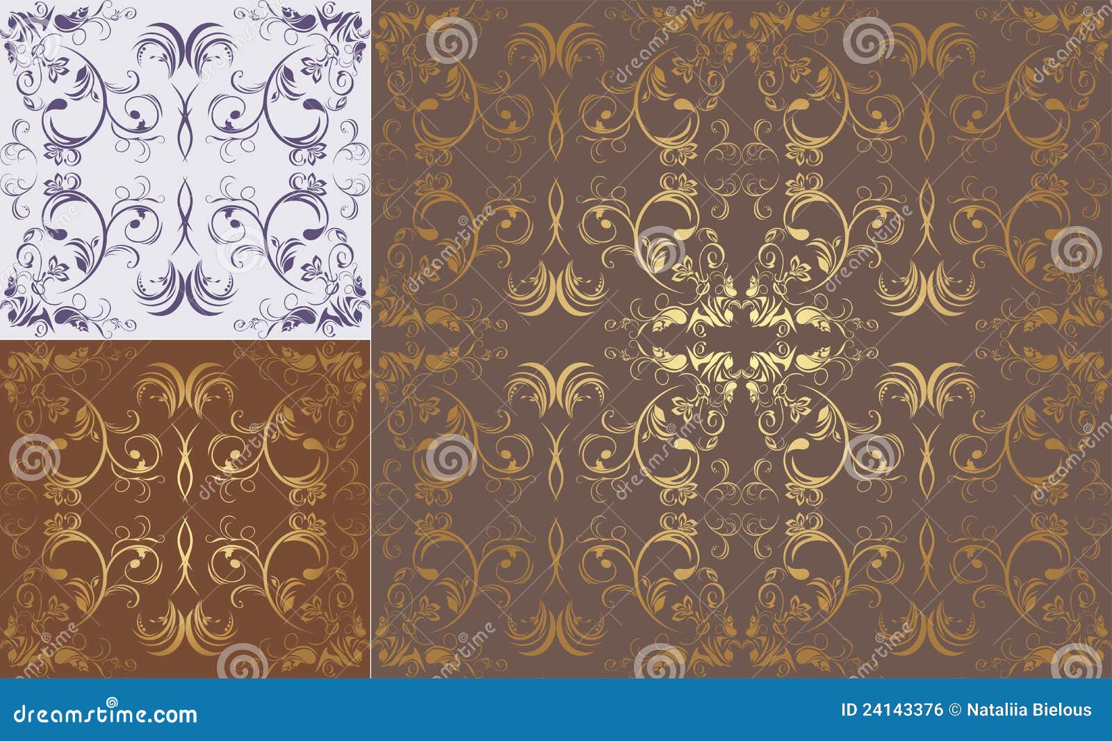 Three Patterns of Ornamental Backgrounds Stock Vector - Illustration of ...