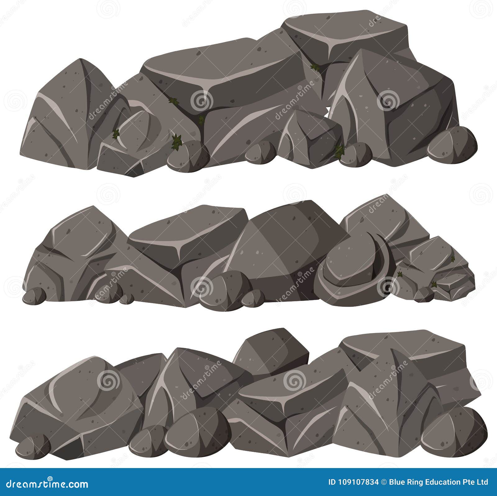 Three Patterns of Rocks in Pile Stock Vector - Illustration of isolated ...