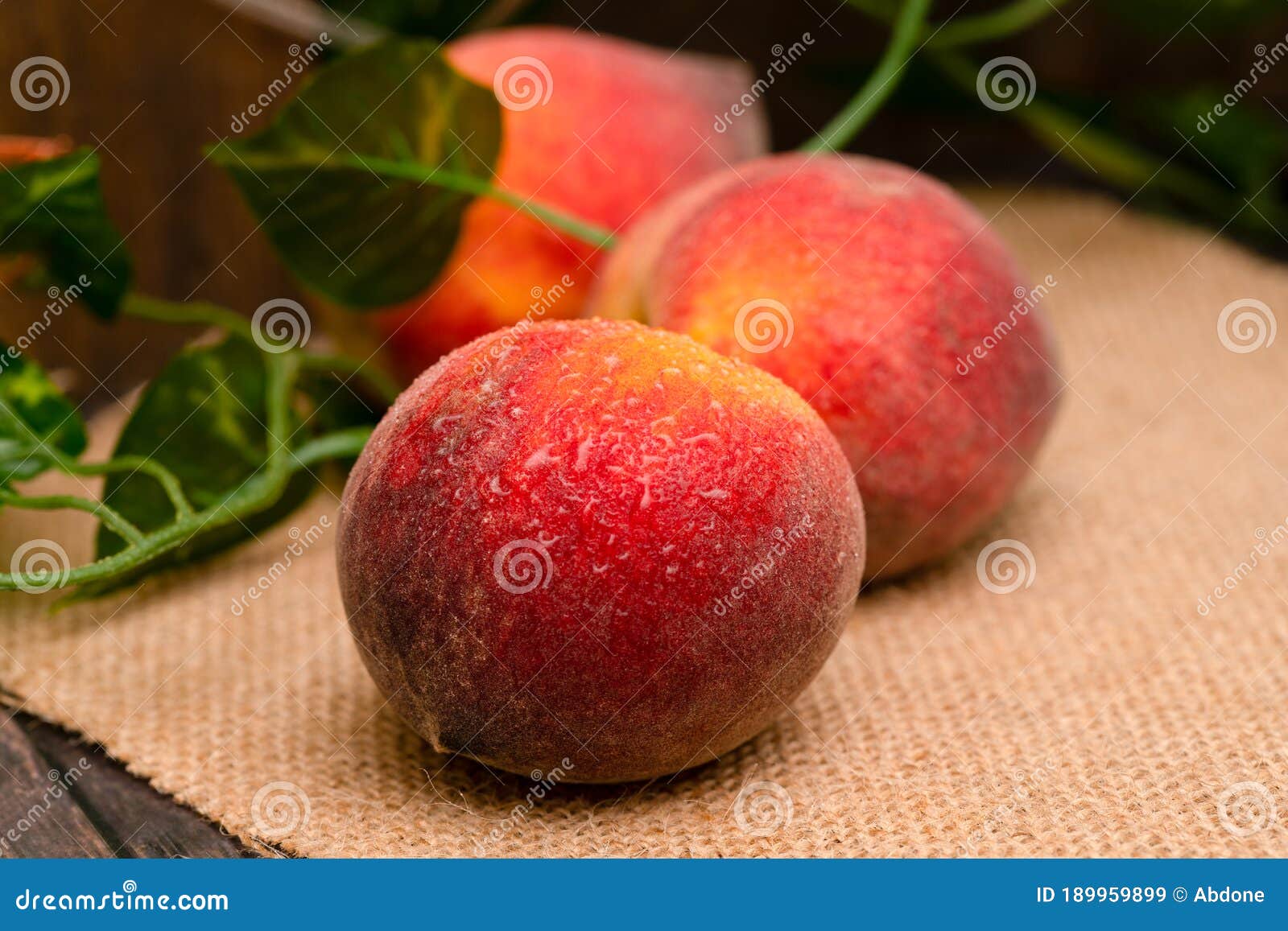Fresh Delicious Peaches on the Table Stock Image - Image of nature ...