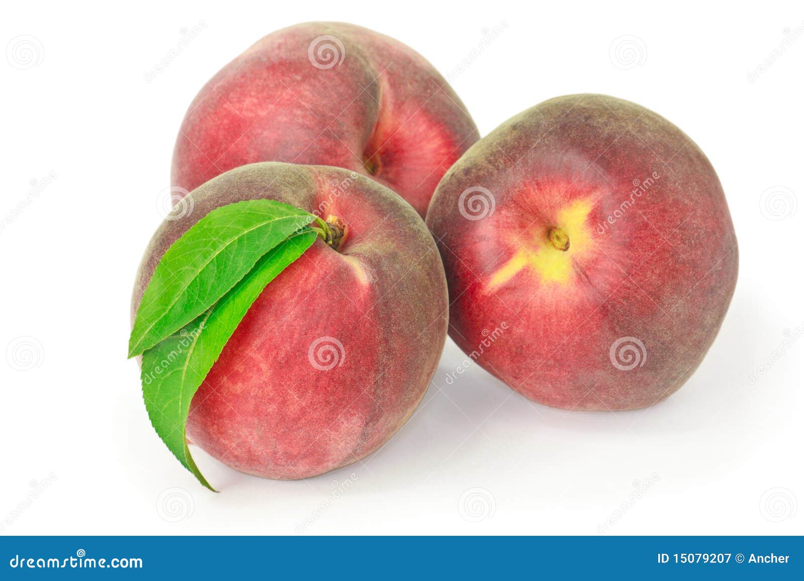 Three Peaches Isolated on White Stock Image - Image of leaf, healthy ...