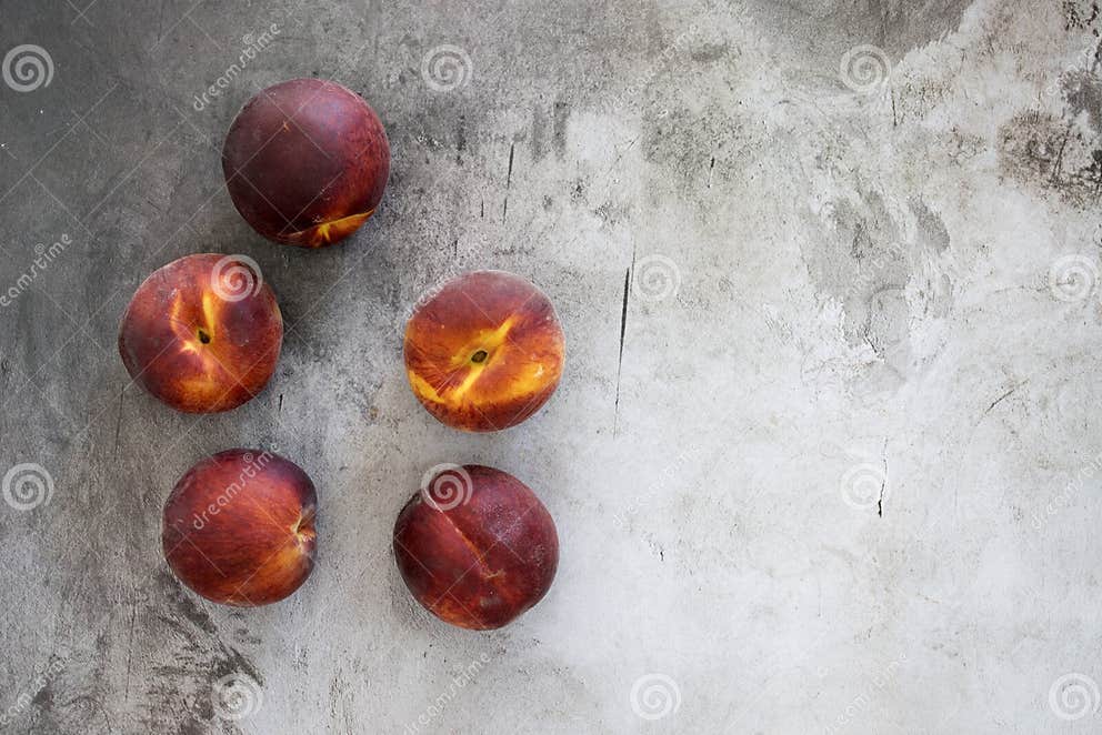 Five Peaches stock image. Image of concrete, ripe, peaches - 186272177
