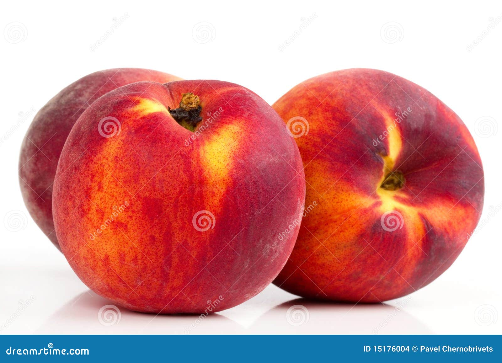 Three Peaches on White Table Stock Photo - Image of vegetarian, fruit ...