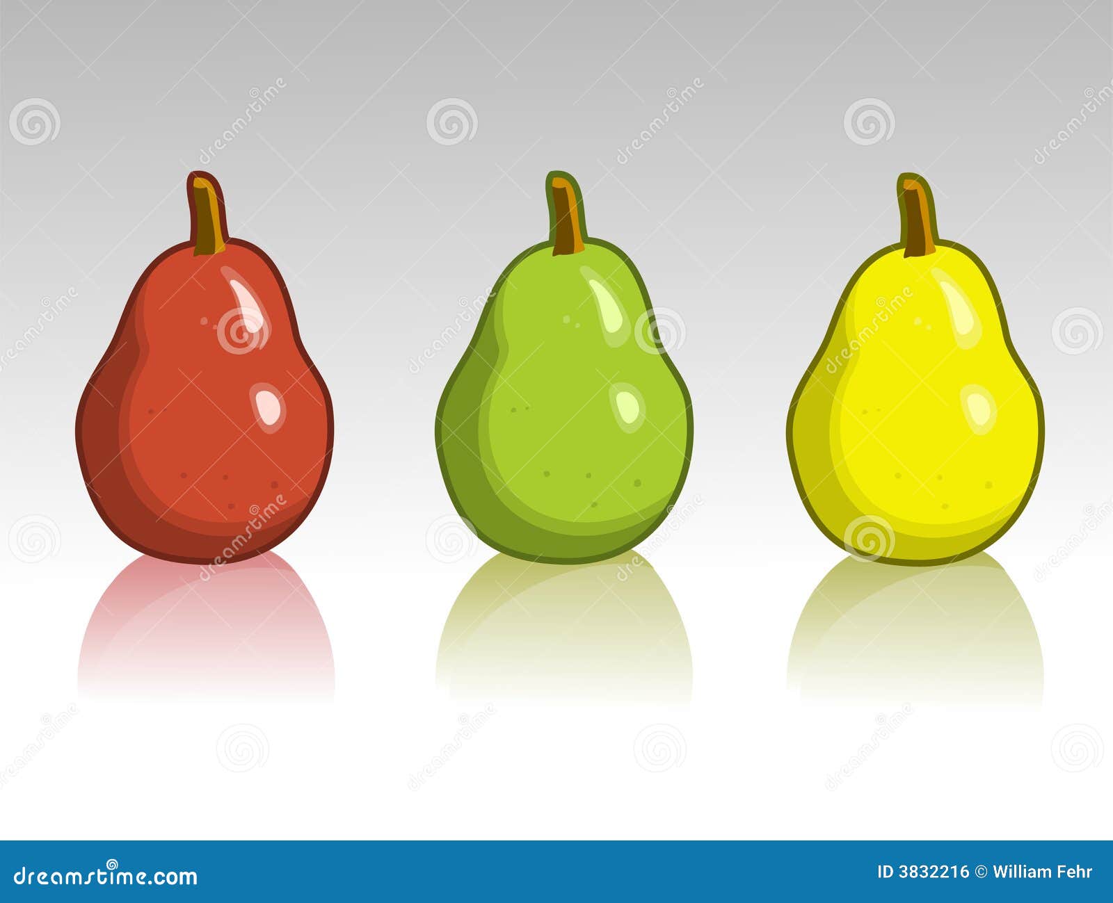 Three Pears stock vector. Illustration of stem, tree, green - 3832216