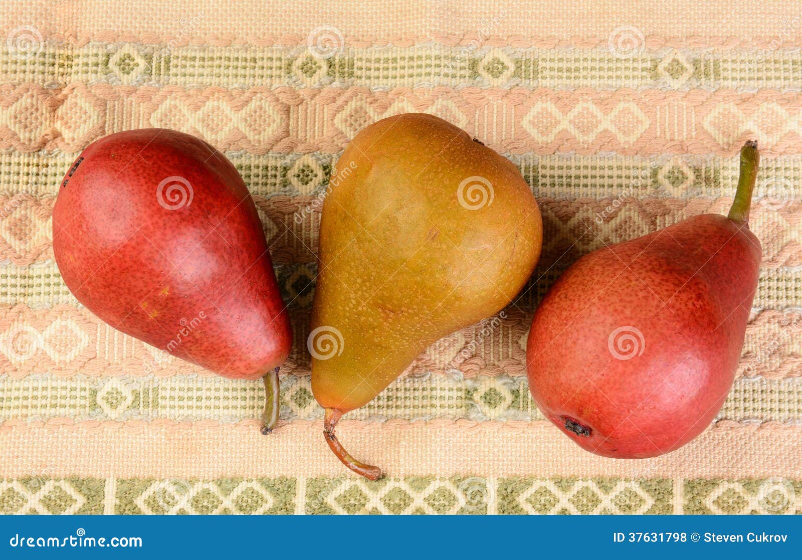 Three Pears Closeup stock photo. Image of overhead, food - 37631798