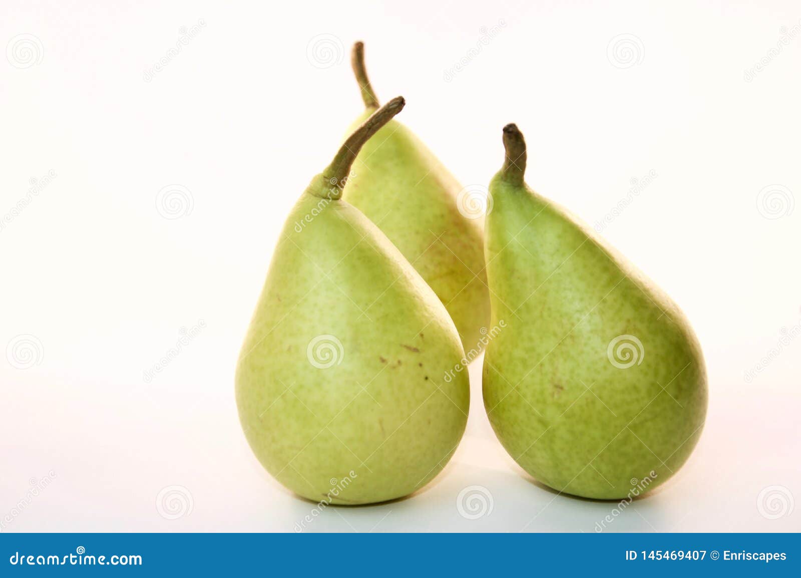 Three pears isolated stock image. Image of pear, green - 145469407