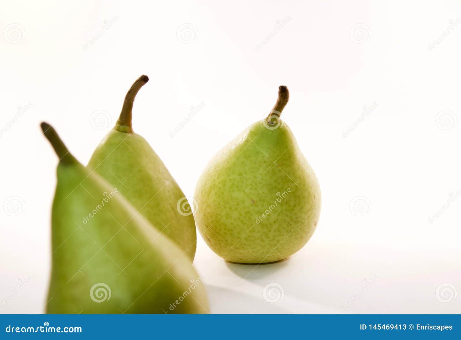Three pears isolated stock image. Image of three, ripe - 145469413