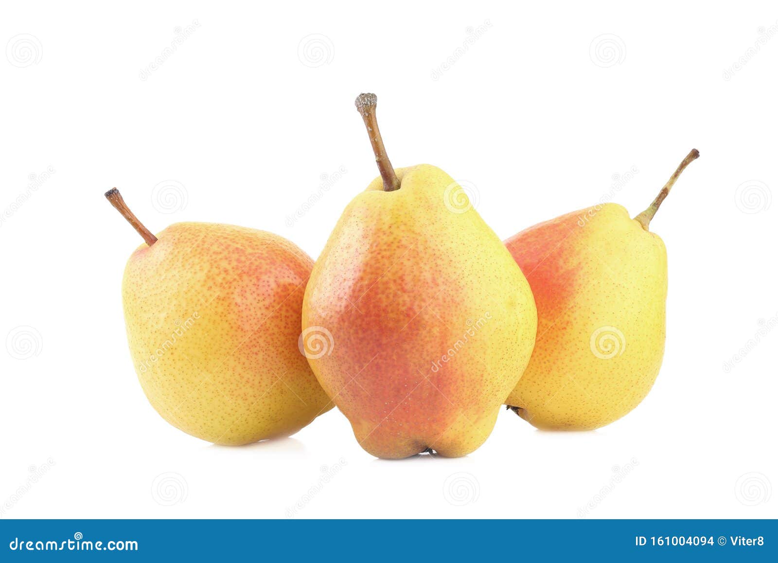 Three Pears Isolated on White Stock Photo - Image of juicy, yellow ...