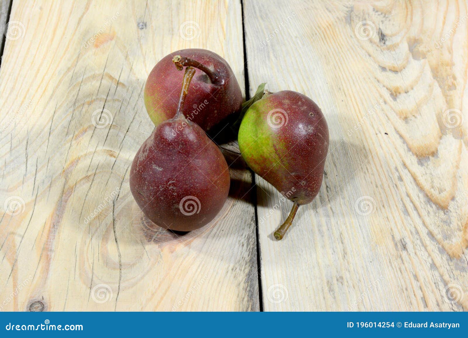Three Beautiful and Delicious Ecologically Clean Pears Stock Photo ...