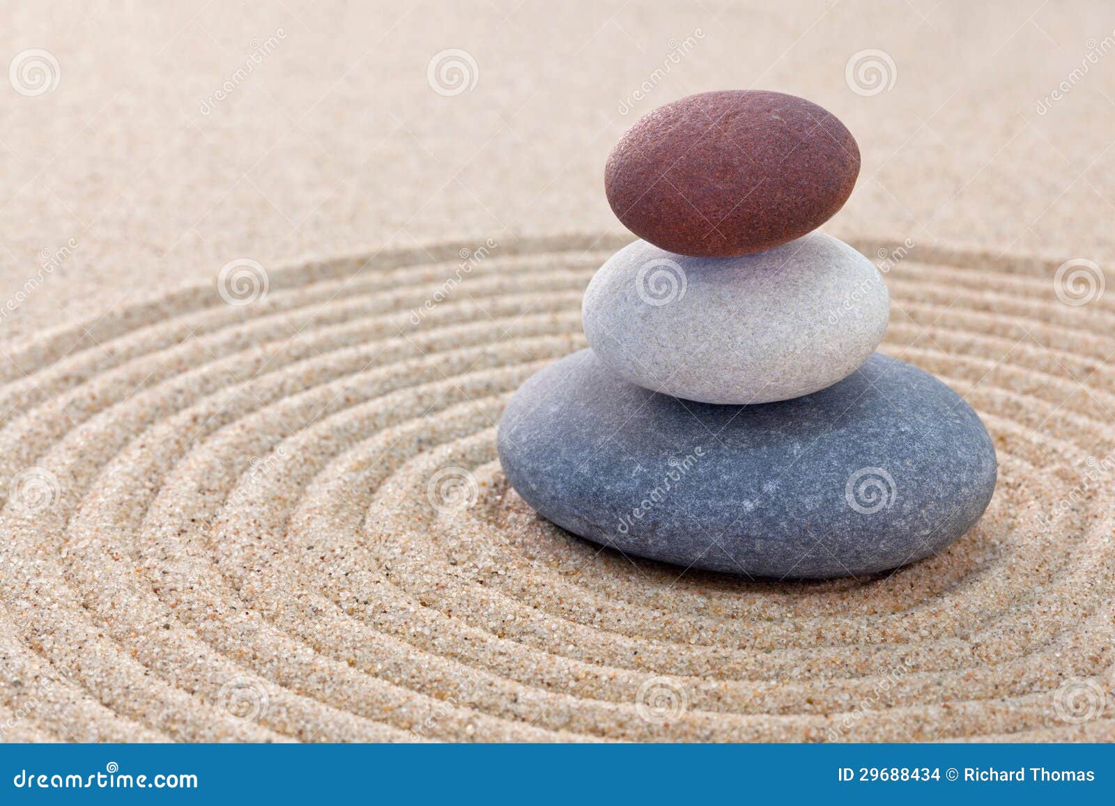Three Pebble Stack Zen Garden Stock Photo - Image of perfection, round ...