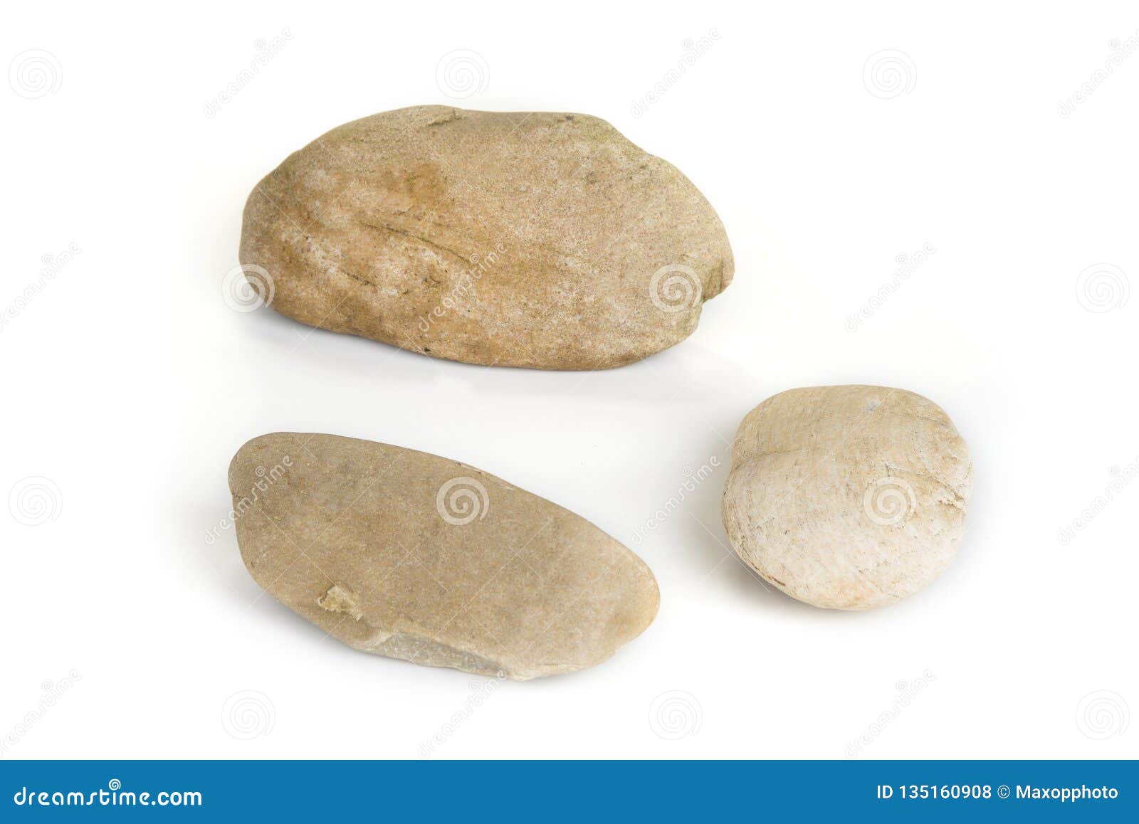 Three Pebble Stones on a White Background Stock Photo - Image of symbol ...