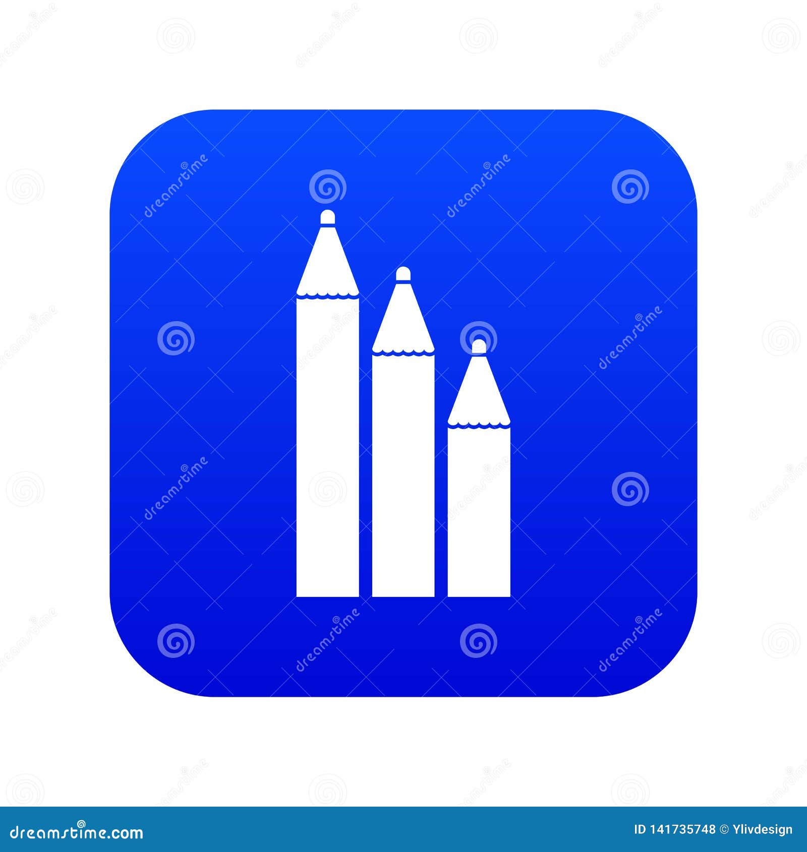 Three Pencils Icon Digital Blue Stock Vector - Illustration of paper ...