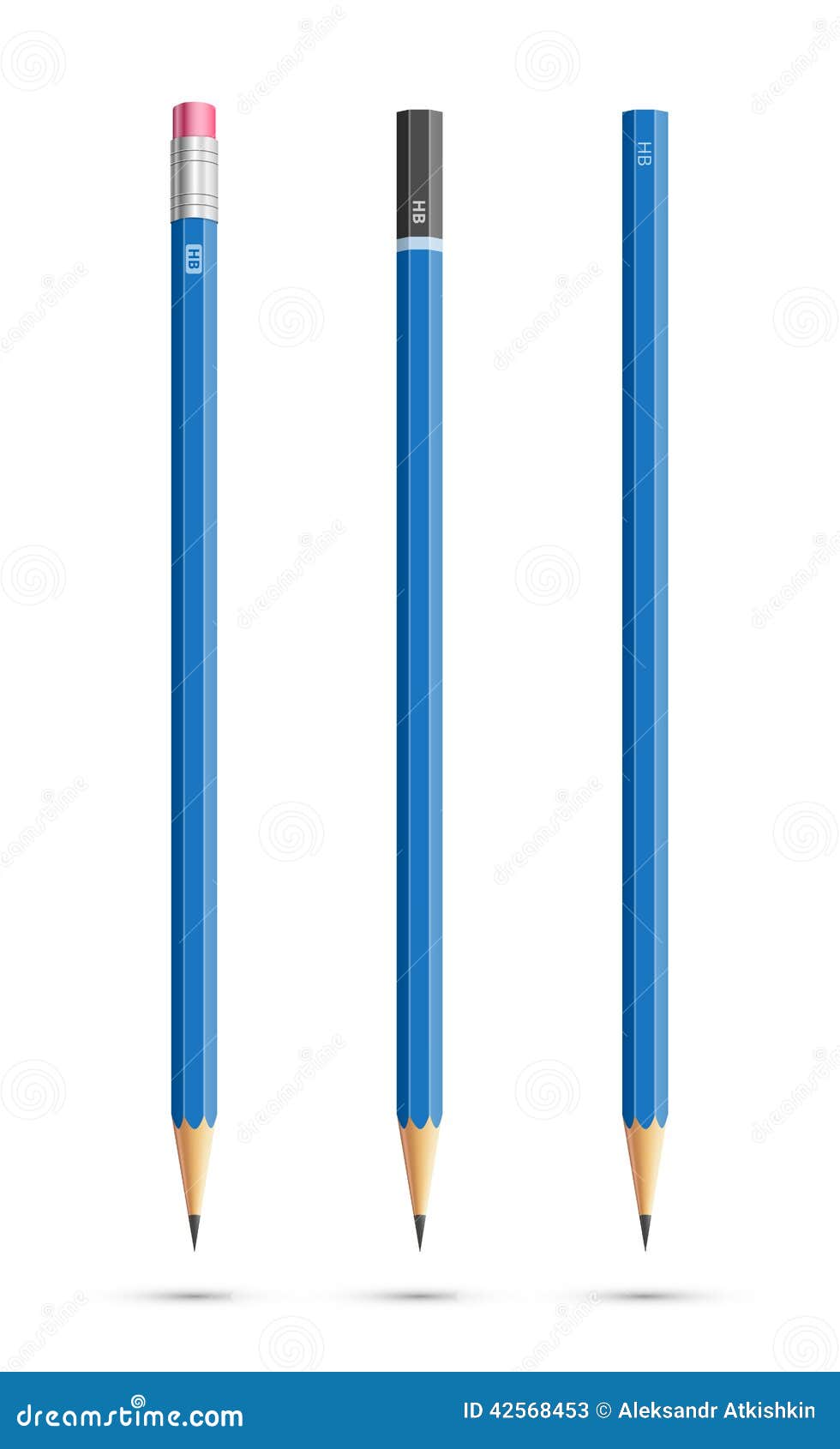 Three pencils stock vector. Illustration of study, write - 42568453