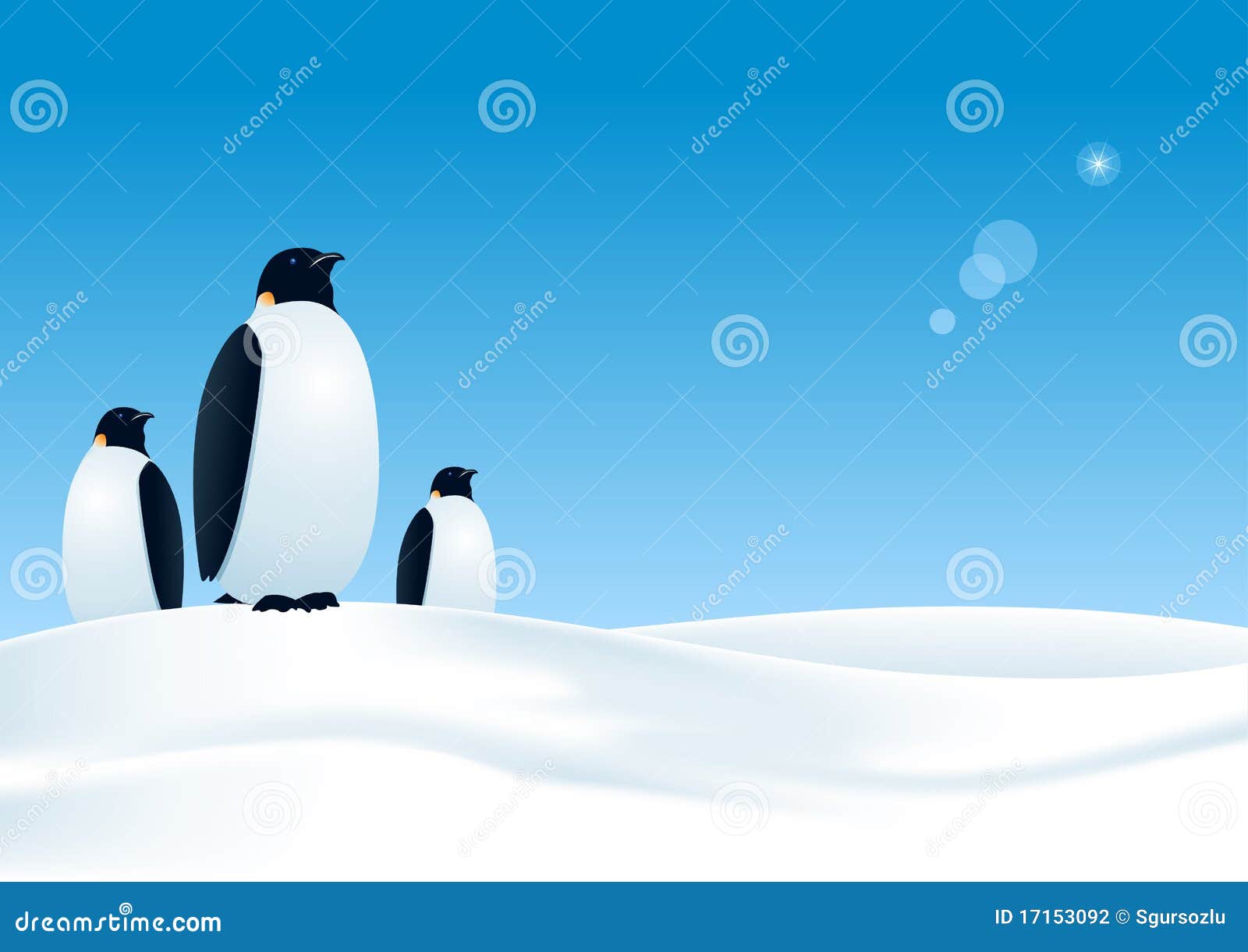 Three penguins stock vector. Illustration of animal, arctic - 17153092
