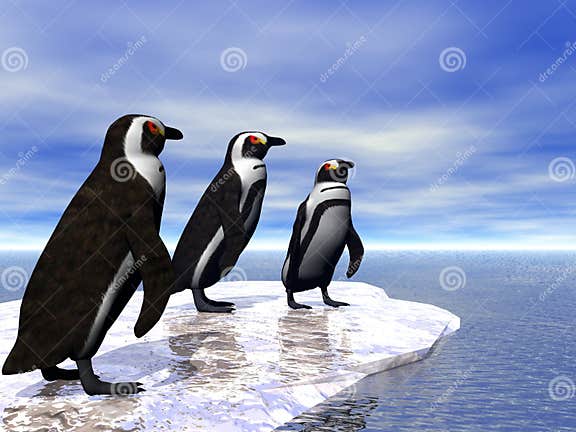 Three Penguins stock illustration. Illustration of patagonicus - 308350